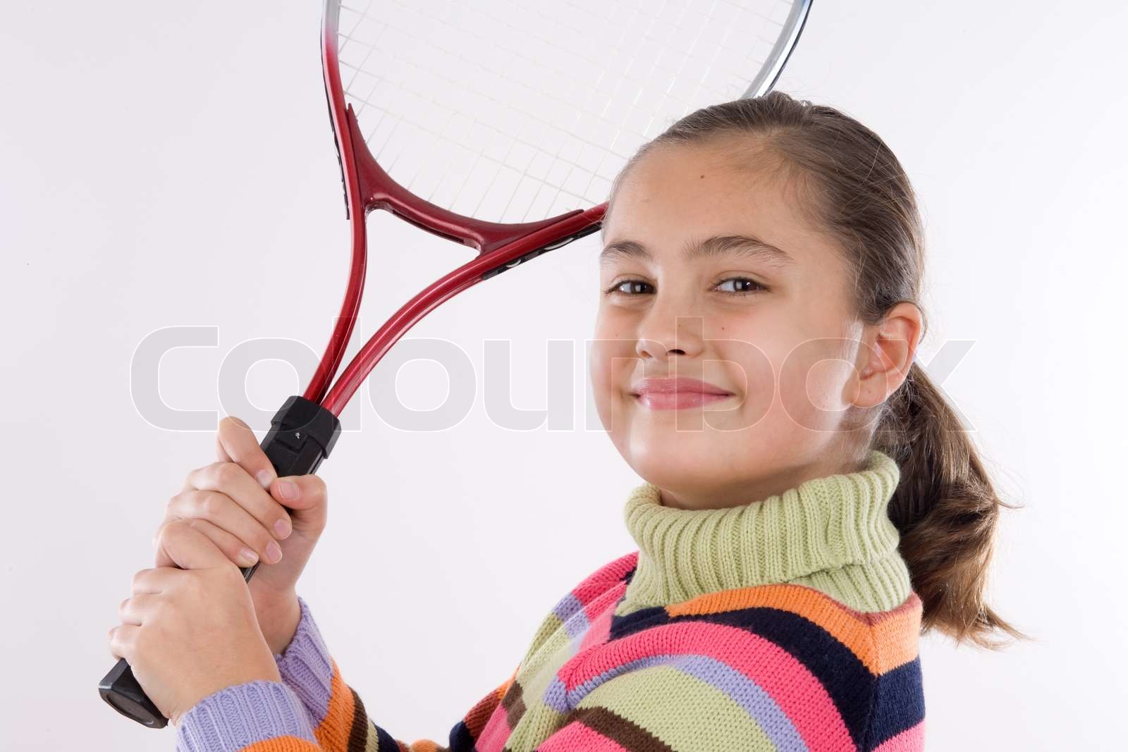Girl with racket of tennis | Stock image | Colourbox