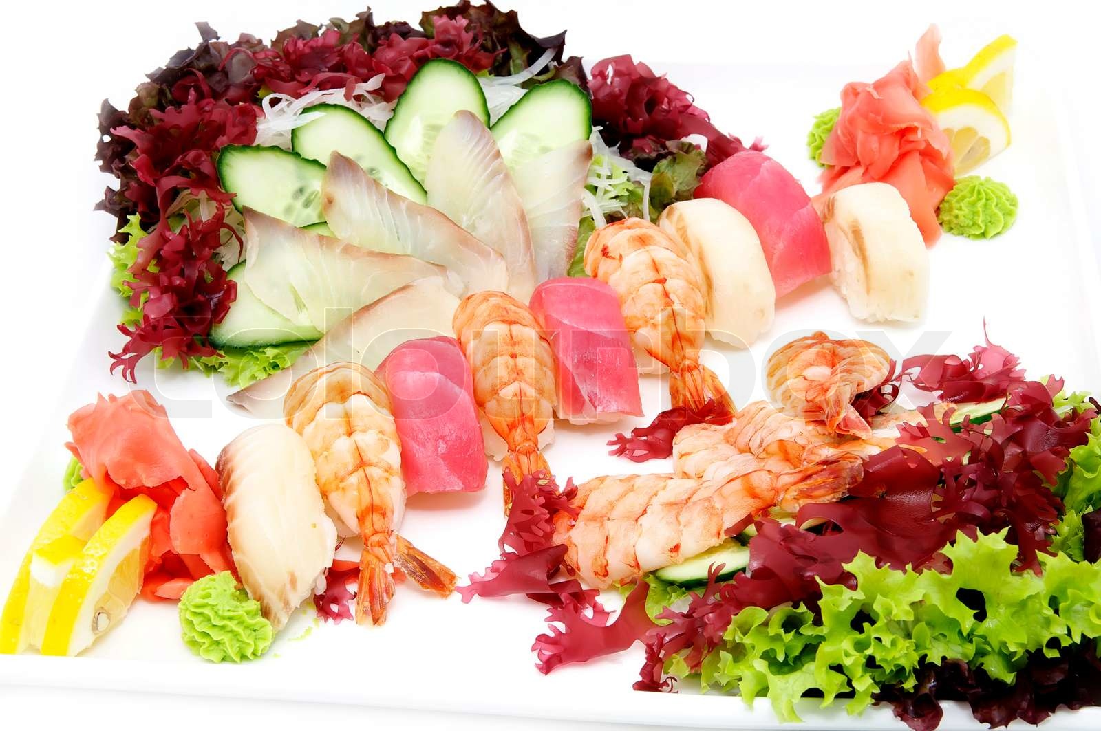 delicious seafood sushi at a Japanese restaurant | Stock image | Colourbox