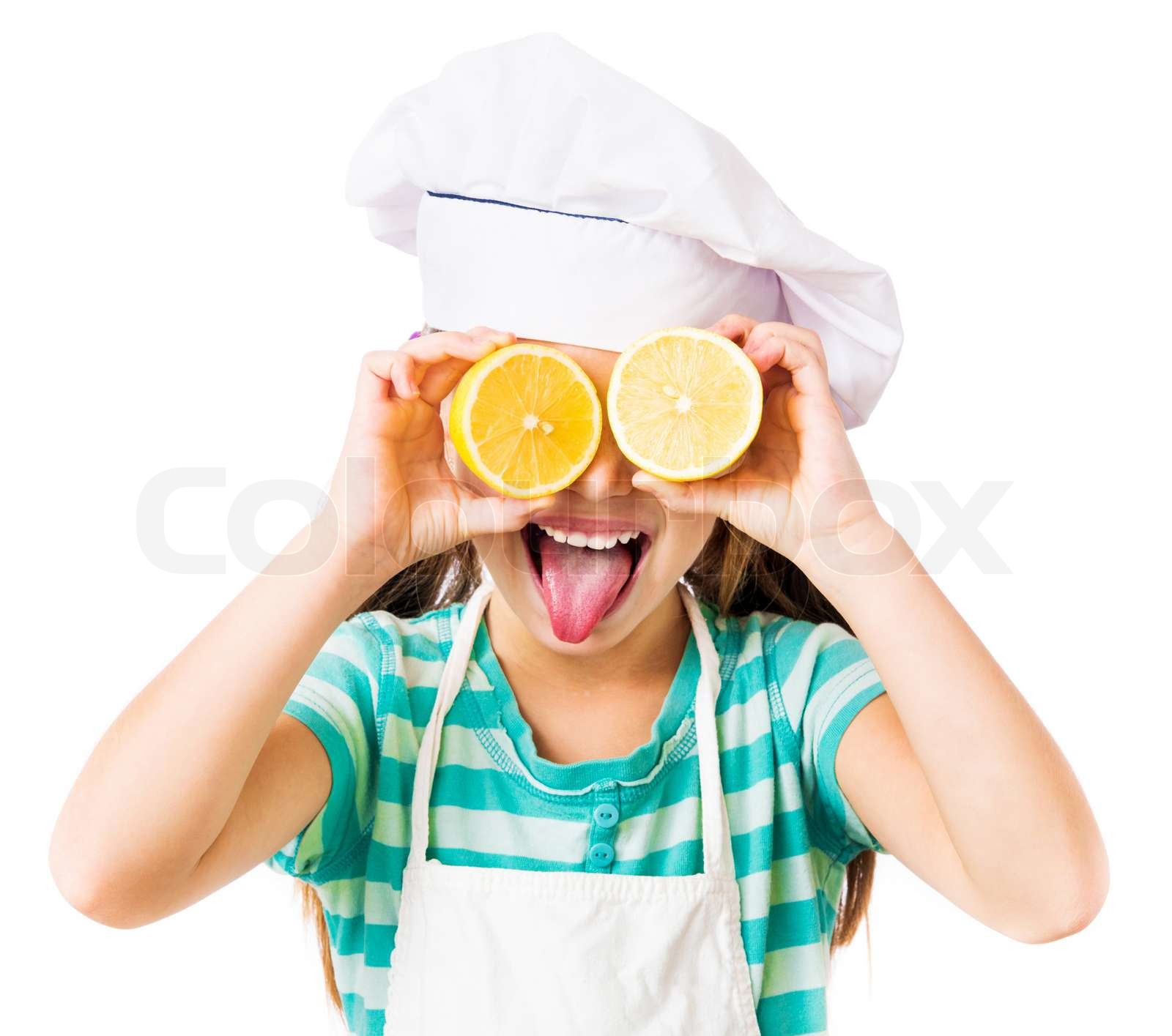 little girl with lemon | Stock image | Colourbox
