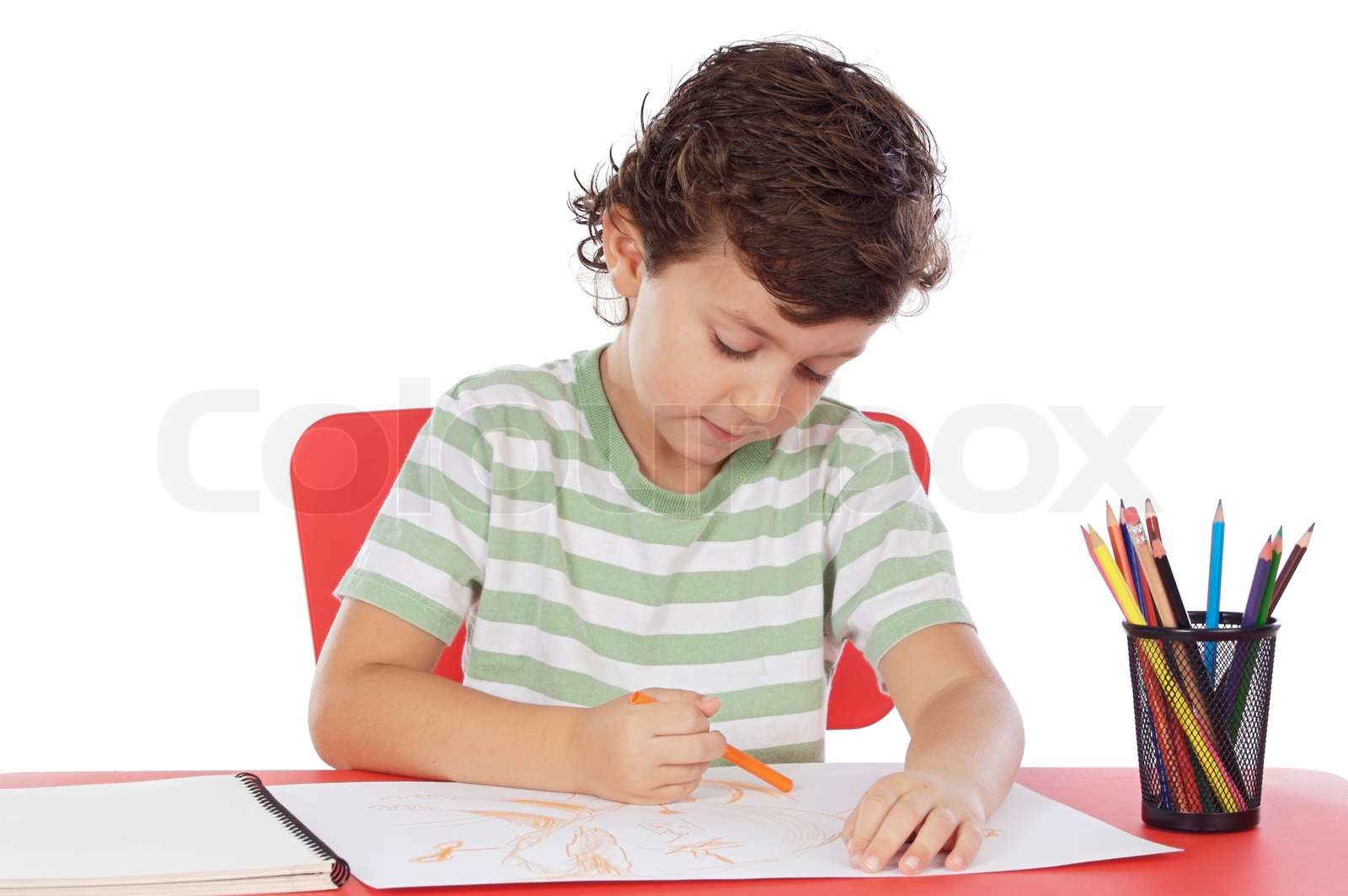 kleinkind, vorschul-, sitzend | Stock Bild | Colourbox