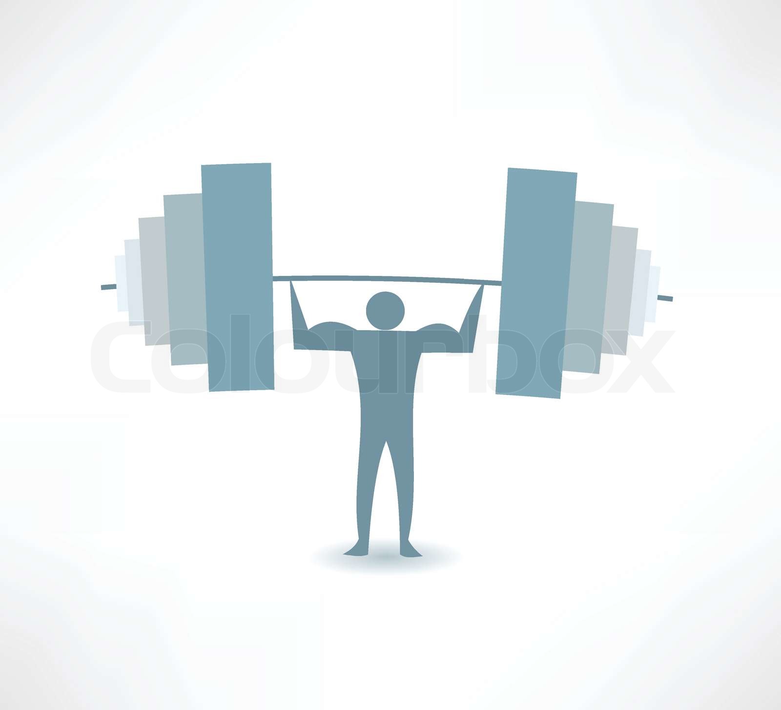 Creative people Powerlifting icon | Stock vector | Colourbox