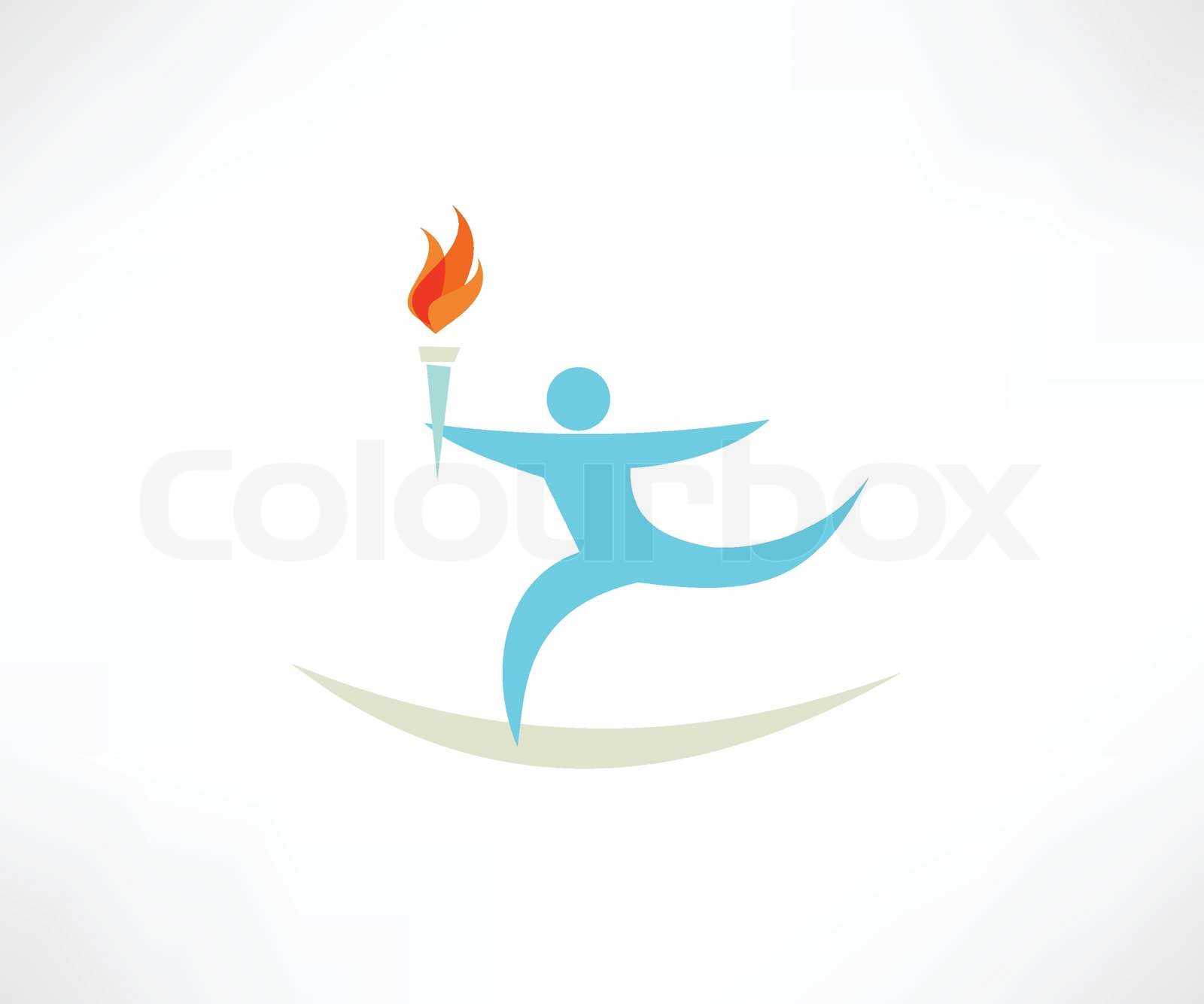 a man with a torch icon | Stock vector | Colourbox