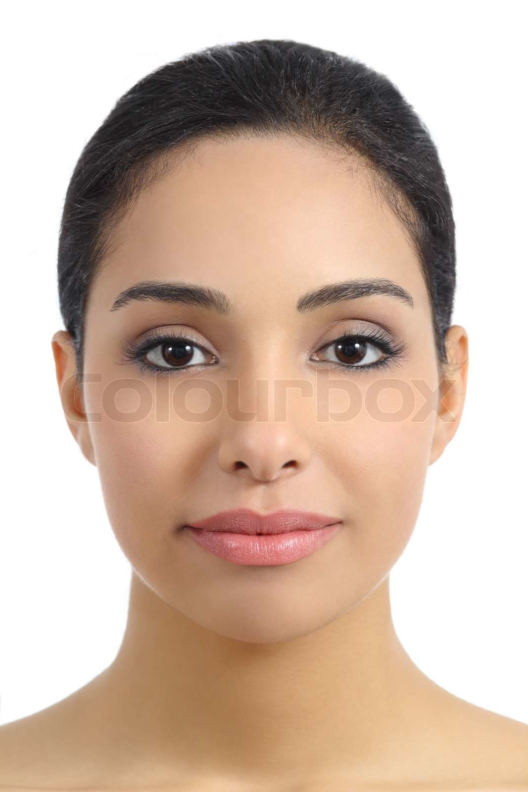 Front view of a smooth woman facial | Stock image | Colourbox