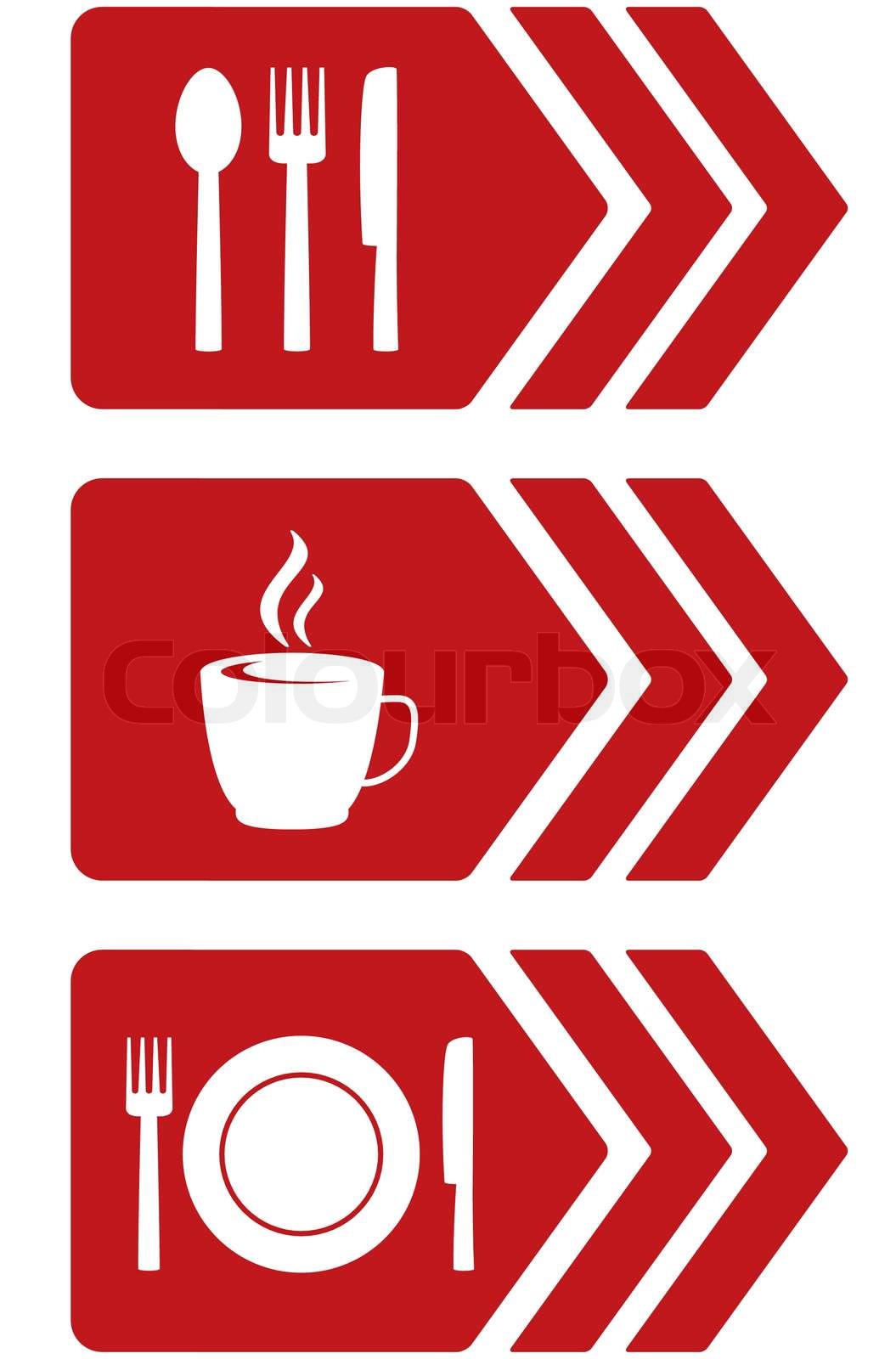 ikon, kaffe, restaurant | Stock vektor | Colourbox