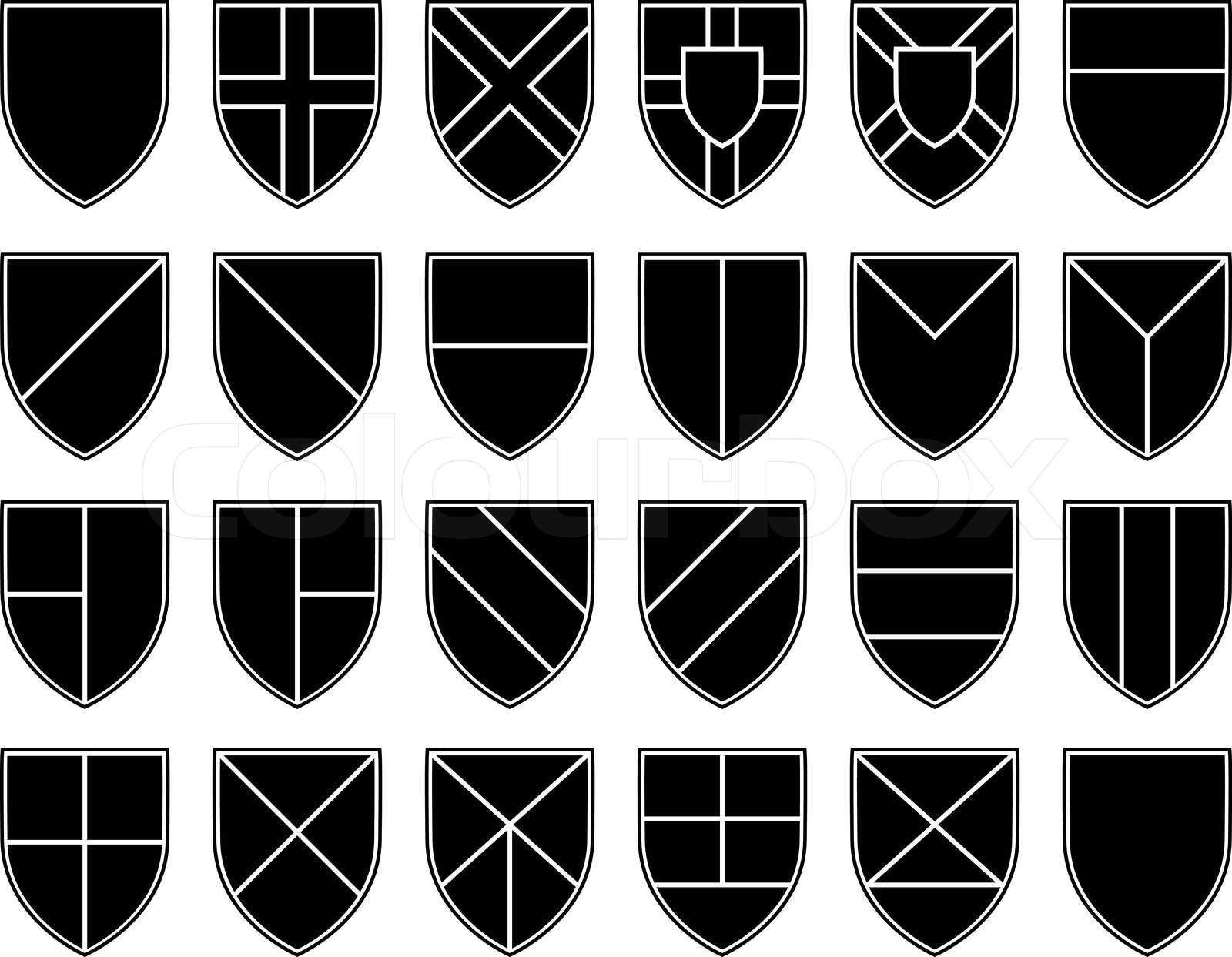 divisions of the shield stencils | Stock vector | Colourbox