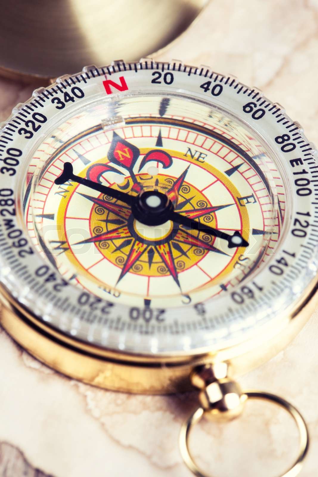 old treasure map with compass | Stock image | Colourbox