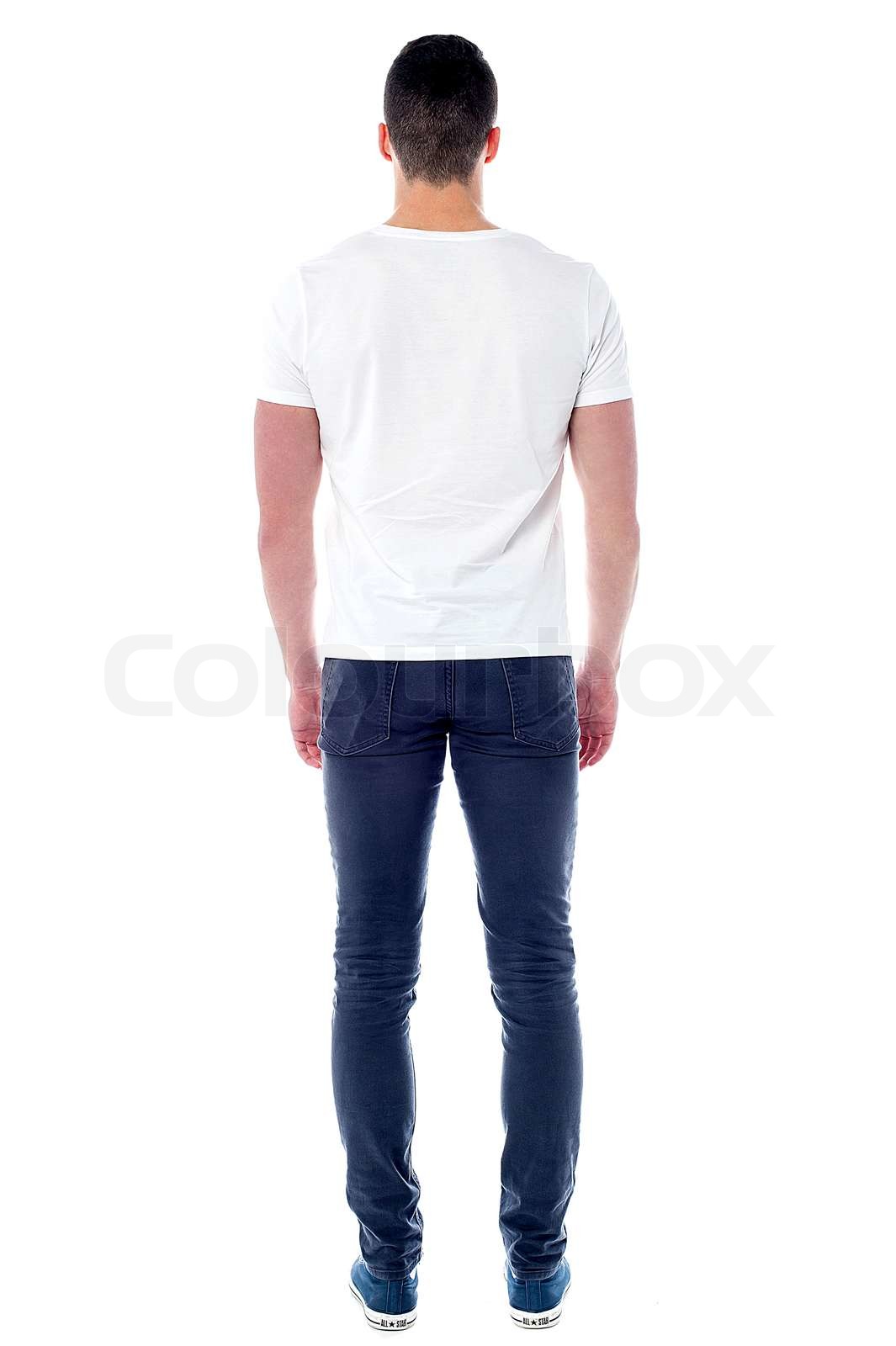 Back pose of young man | Stock image | Colourbox