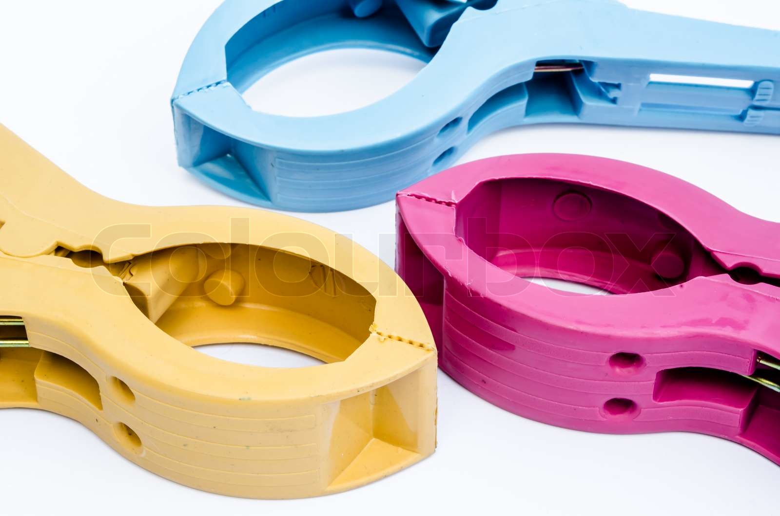 Colorful Plastic Clamps Isolate On White Background | Stock image ...