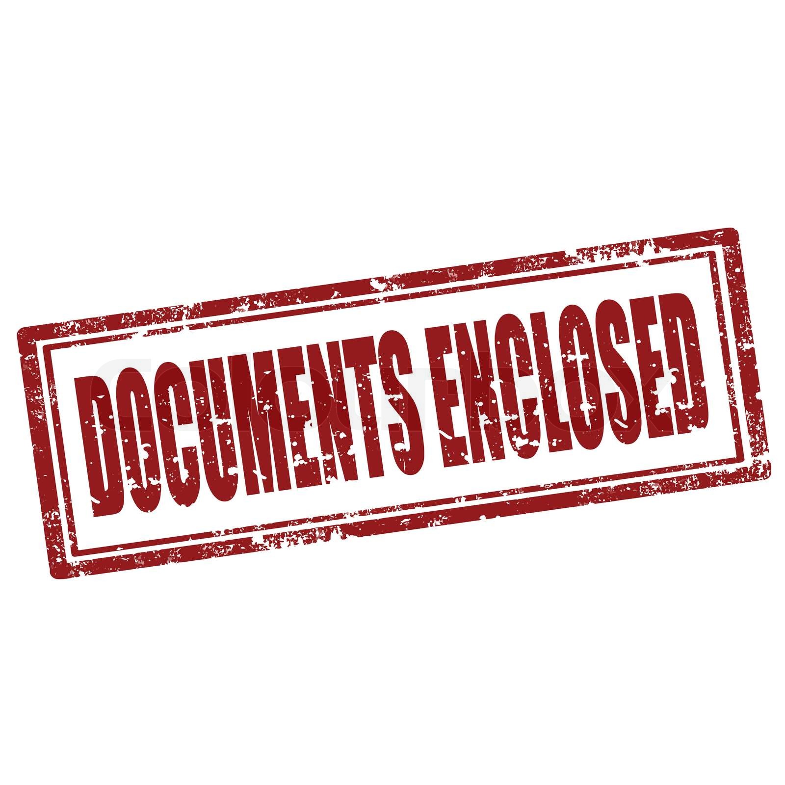 Documents Enclosed-stamp | Stock vector | Colourbox