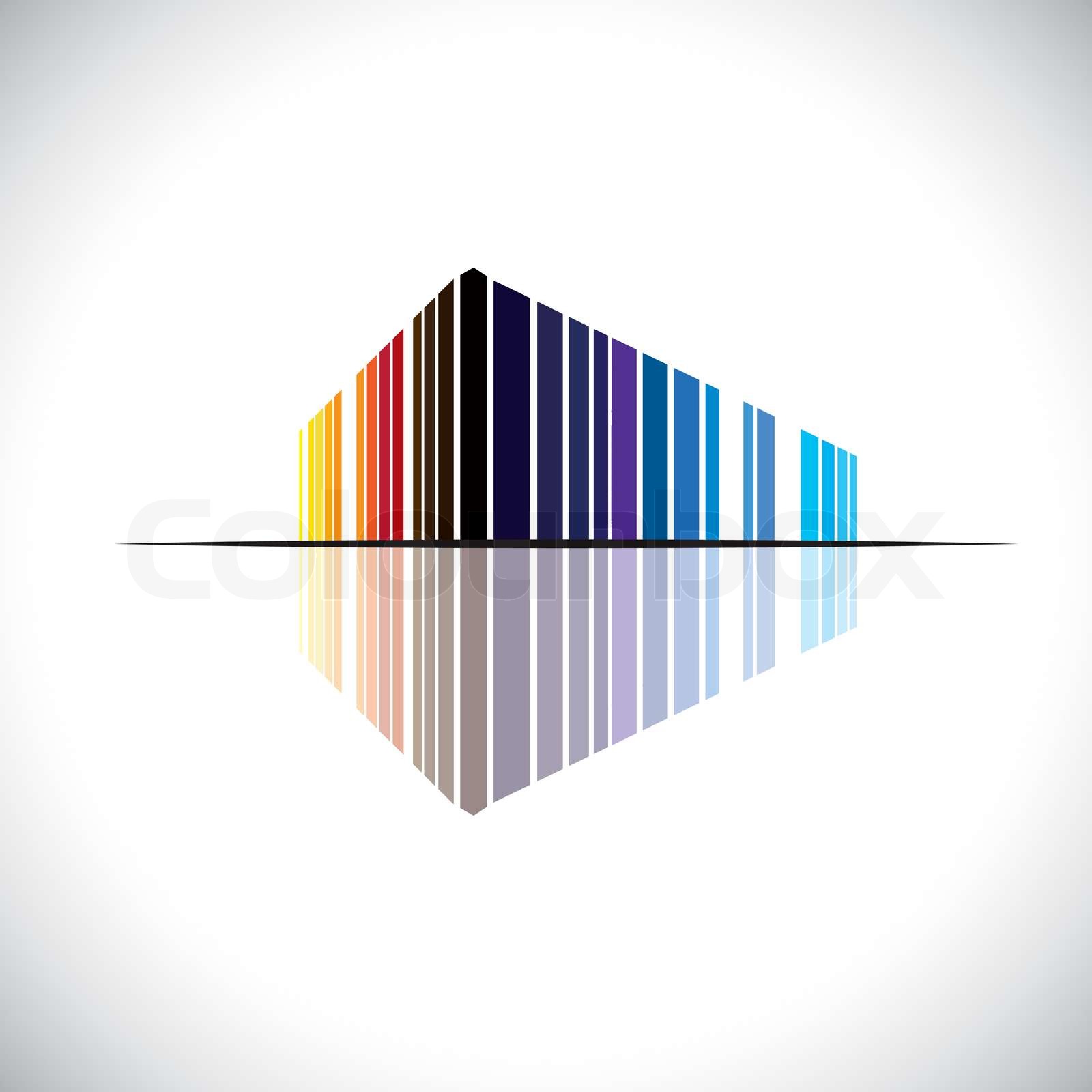 Colorful abstract icon of a commercial building architecture - vector ...