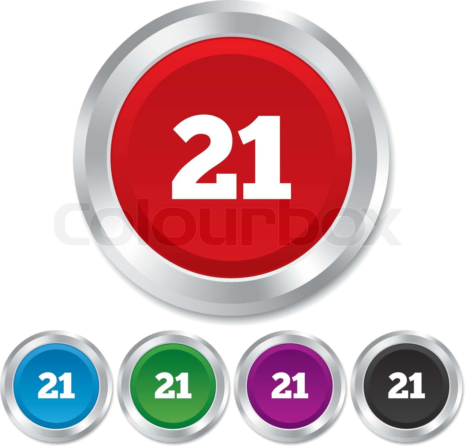 21 years old sign. Adults content. | Stock vector | Colourbox