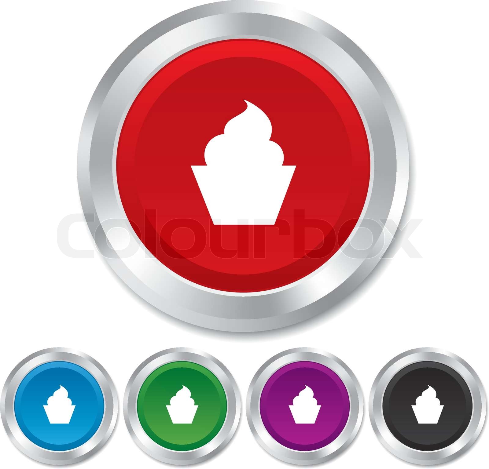 Muffin sign icon. Sweet cake symbol. | Stock vector | Colourbox