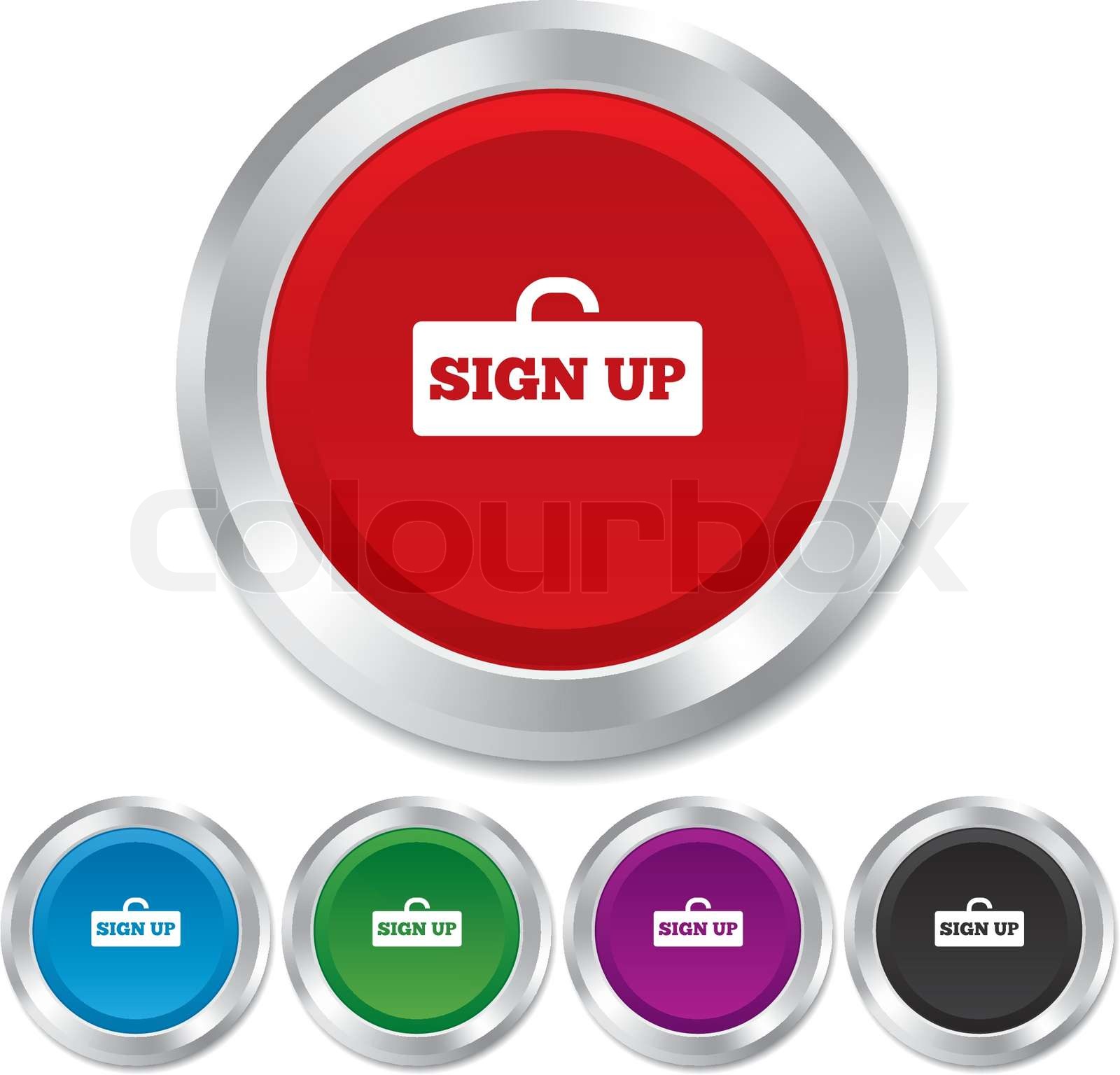Sign up sign icon. Registration symbol. | Stock vector | Colourbox