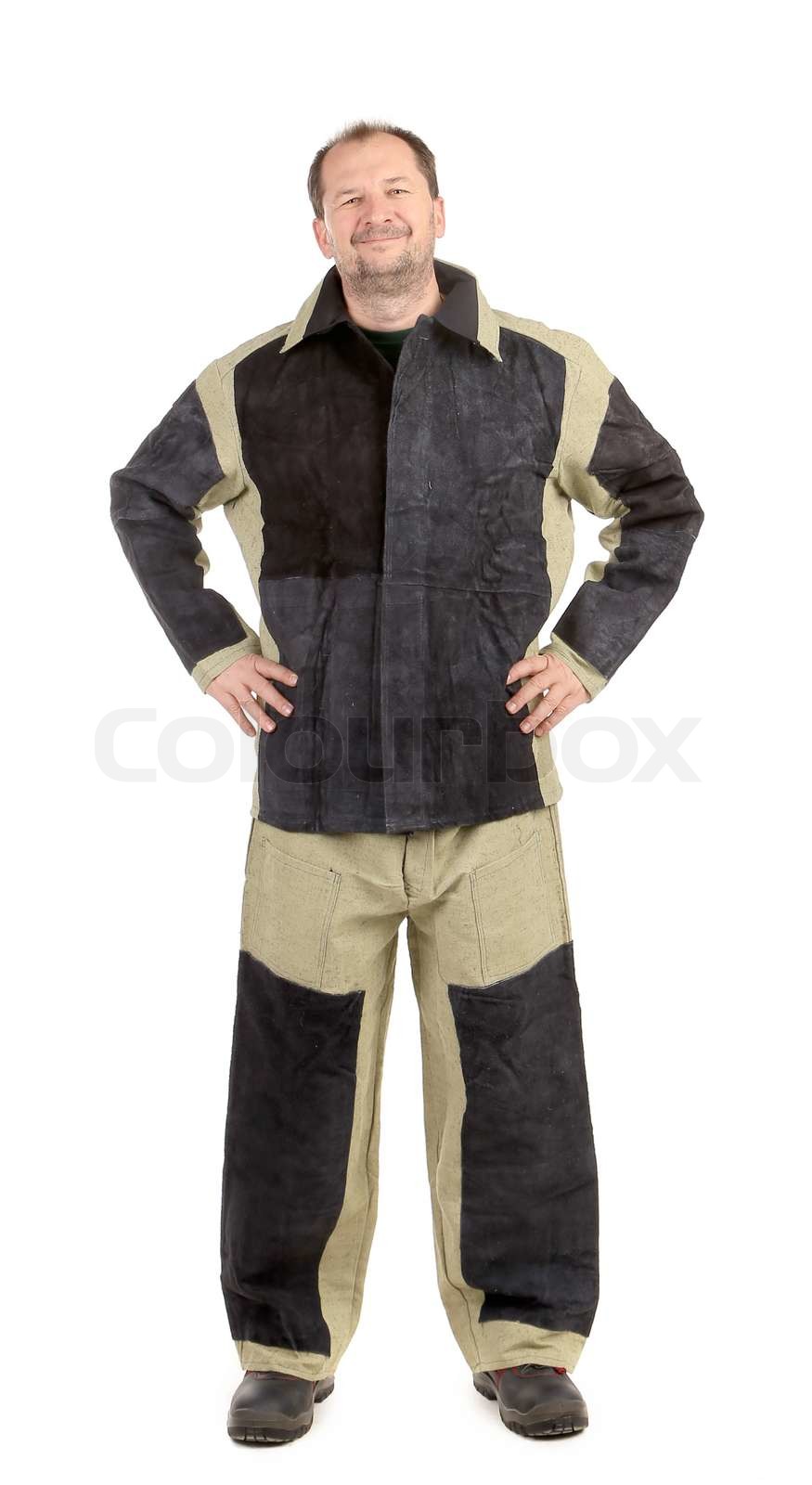 Men in welding clothes. | Stock image | Colourbox