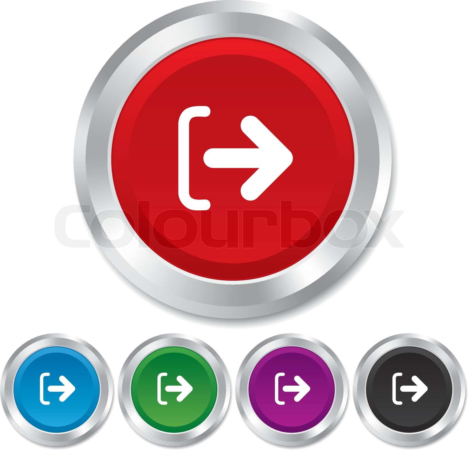 Logout sign icon. Log out symbol. Arrow. | Stock vector | Colourbox