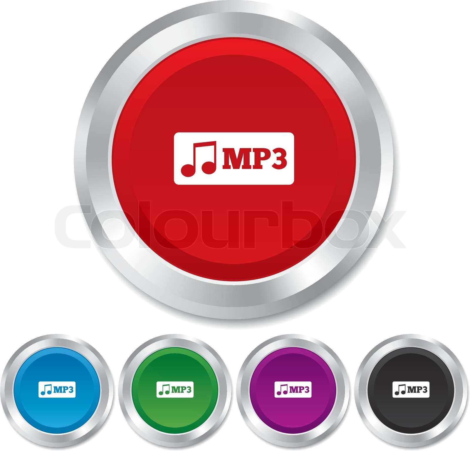 Mp3 music format sign icon. Musical symbol. | Stock vector | Colourbox
