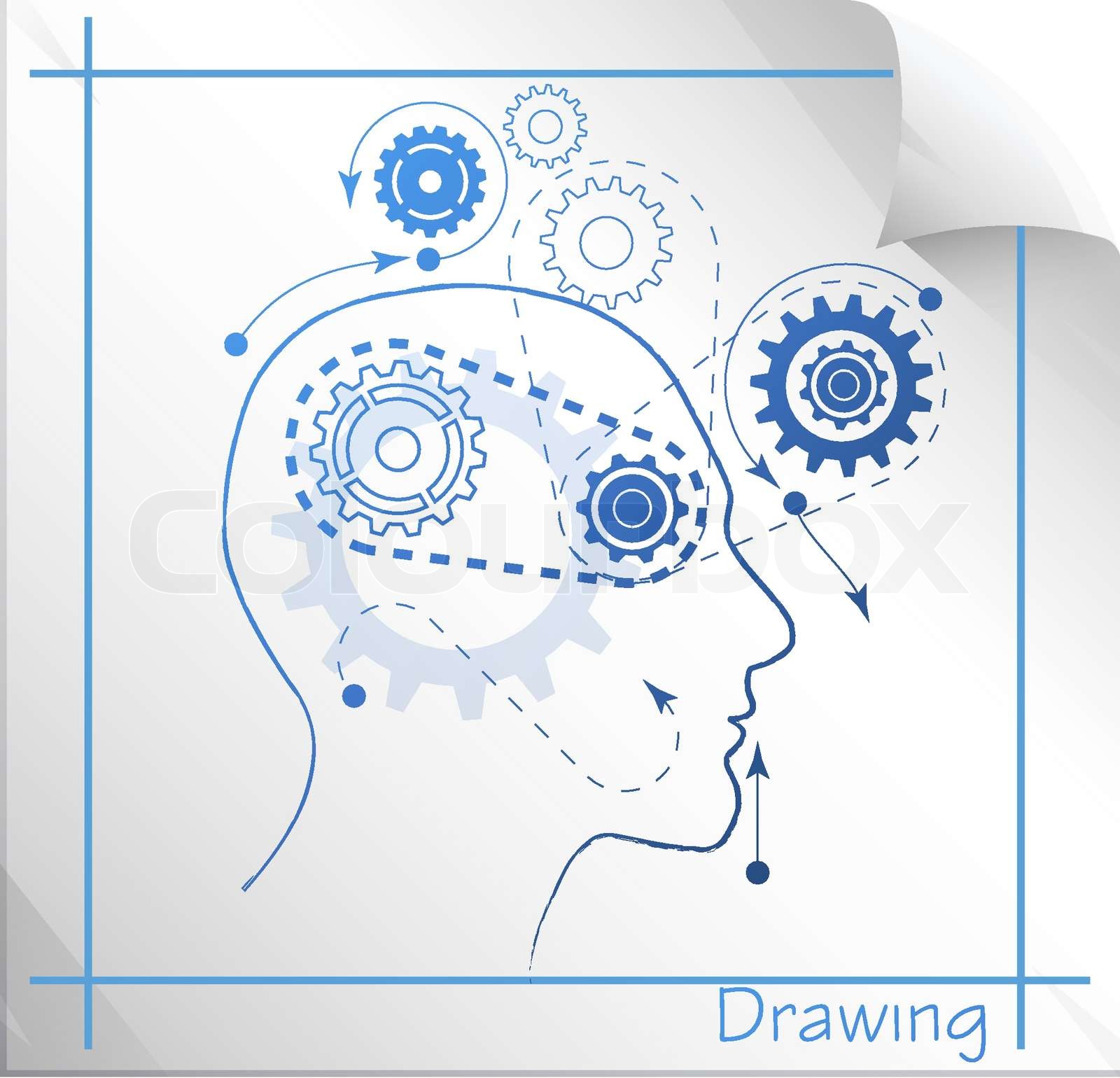 Conceptual Technical Thinking Process with Gears in Brain ...