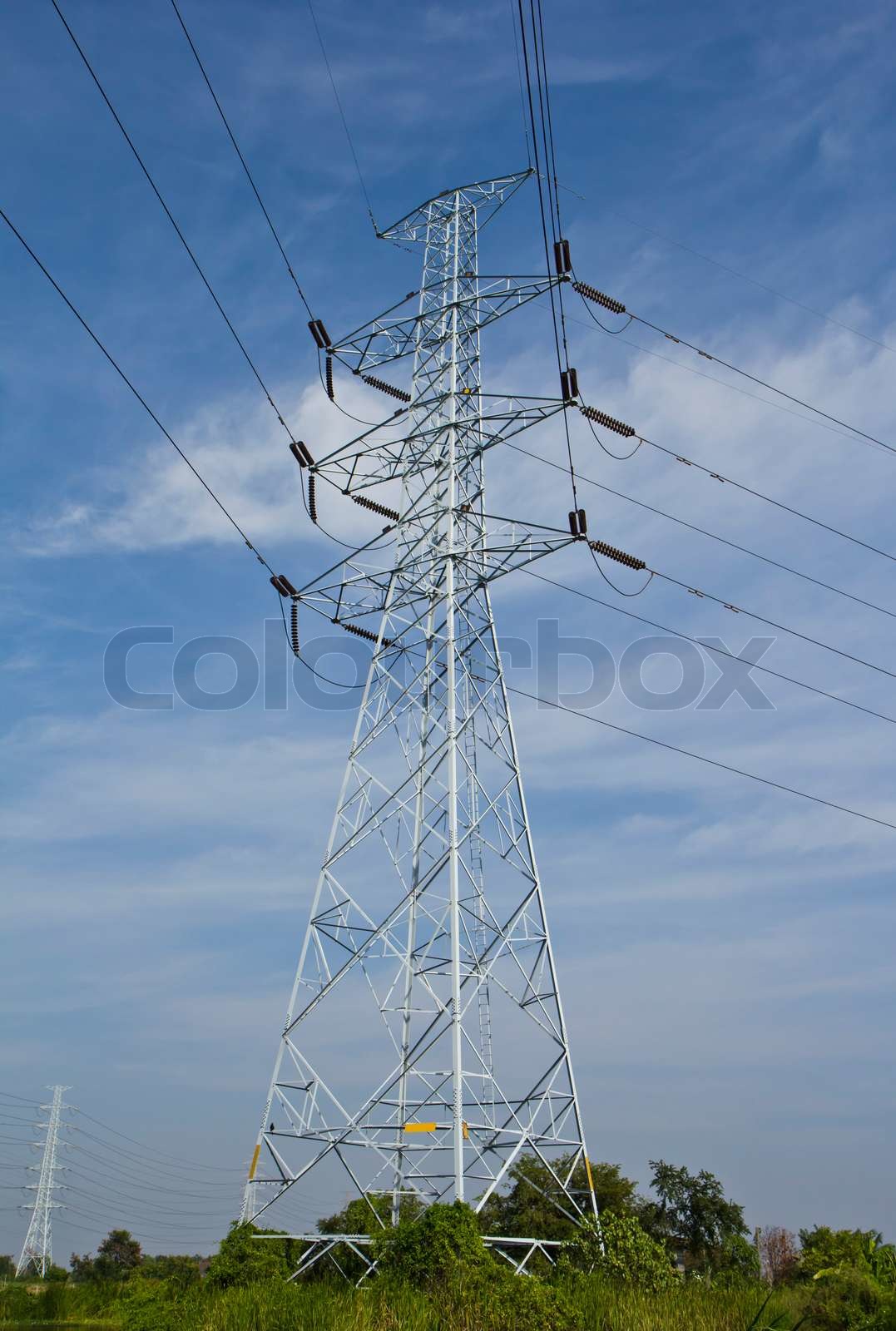 High voltage poles | Stock image | Colourbox