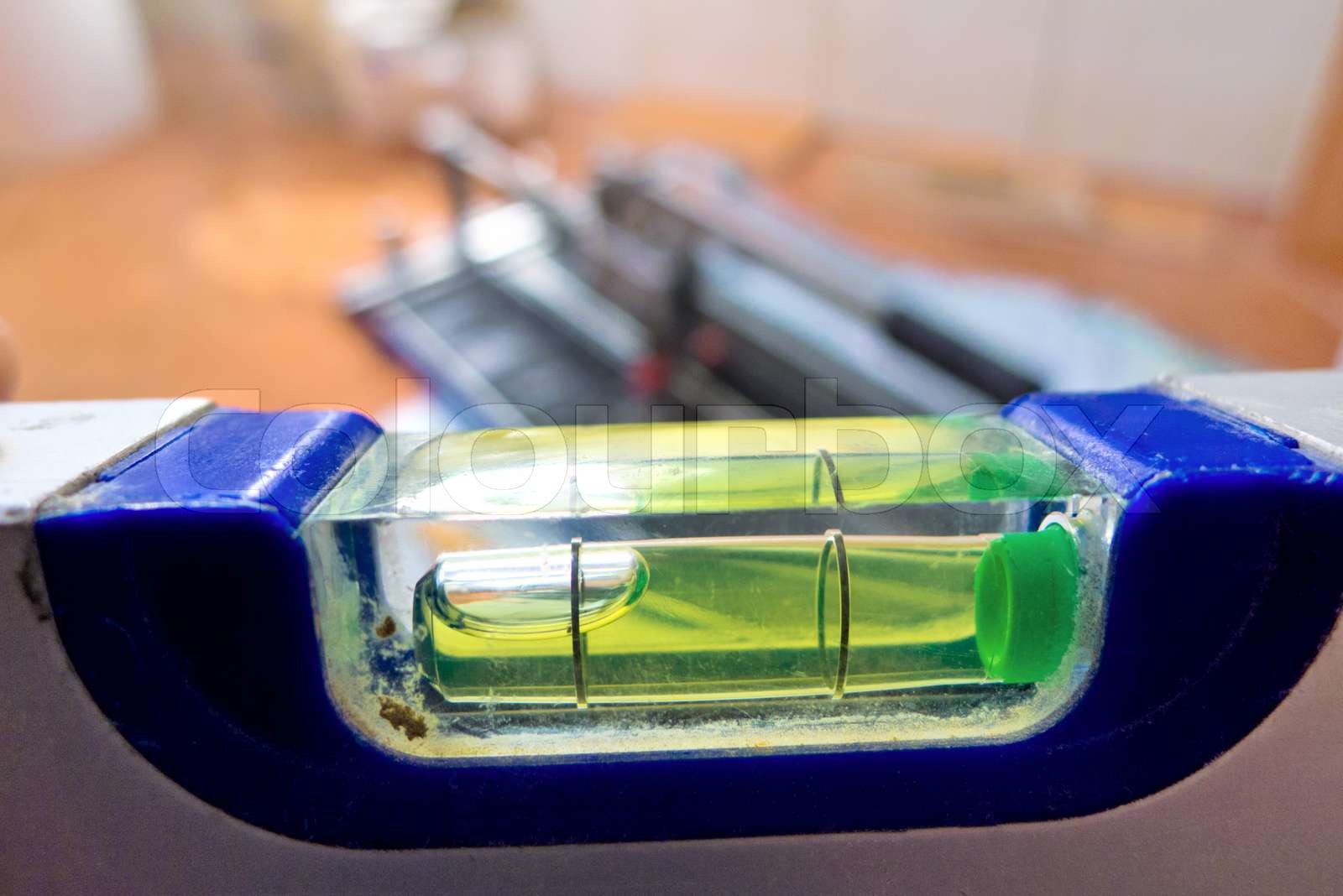 spirit level on construction site | Stock image | Colourbox