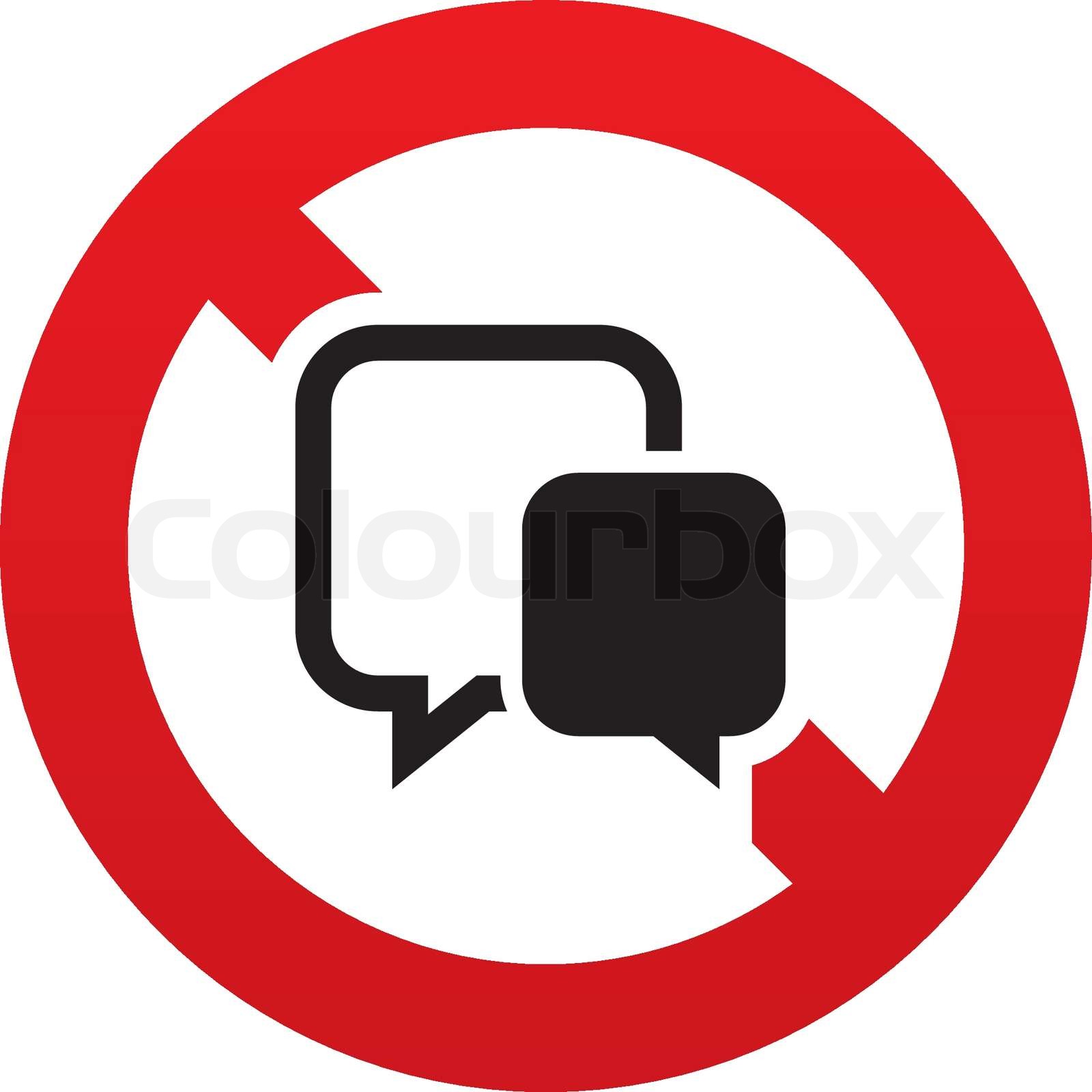 No Chat sign icon. Speech bubble symbol. | Stock vector | Colourbox
