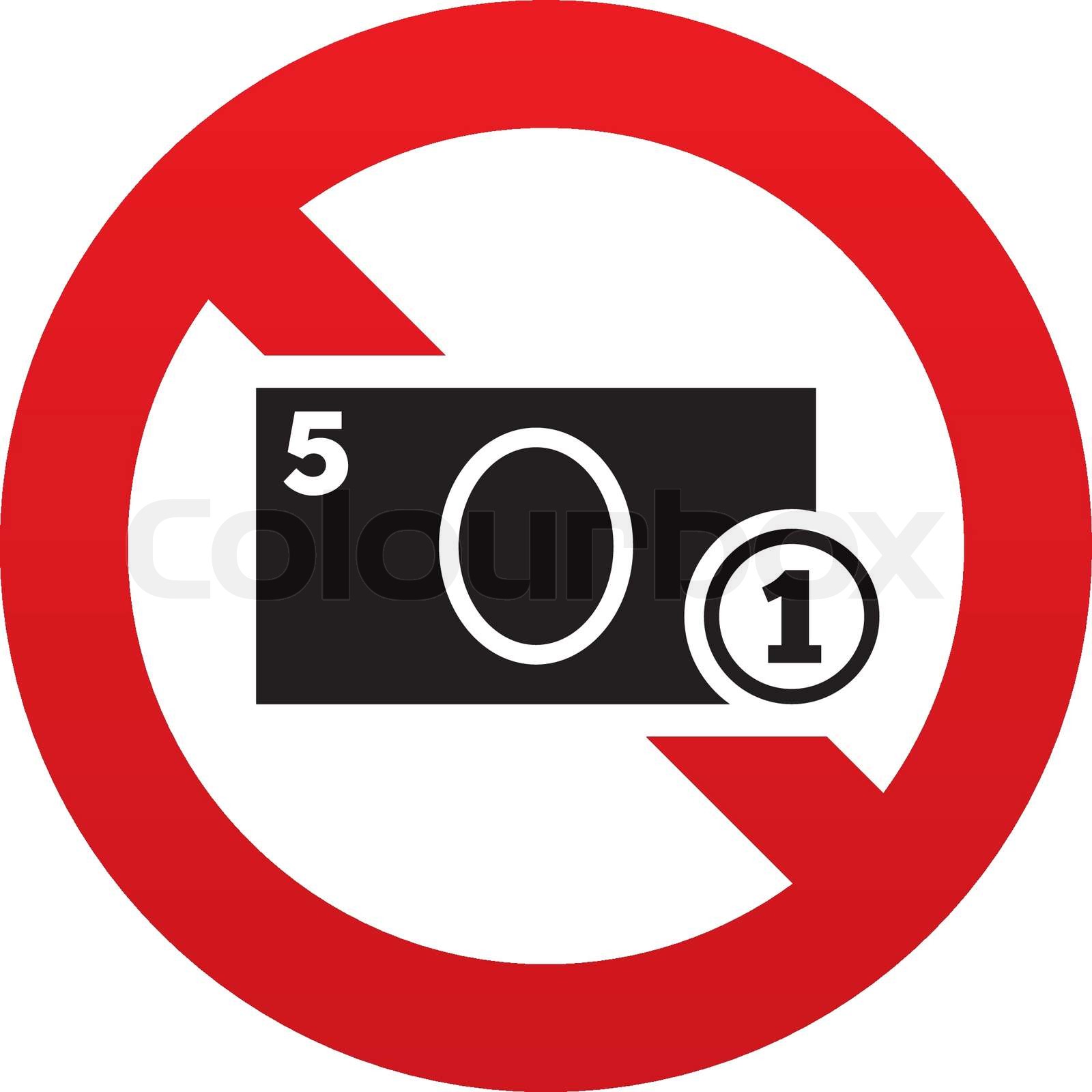 No Cash sign icon. Coin and paper money symbol | Stock vector | Colourbox