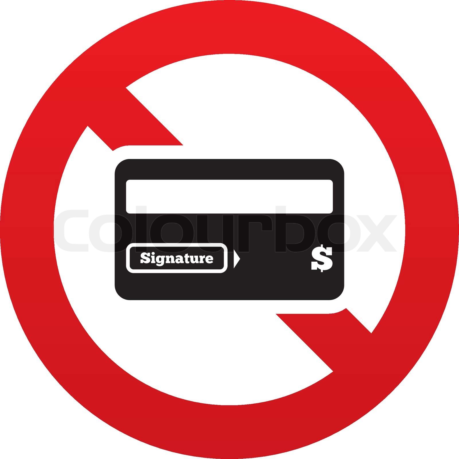 No Credit card sign icon. Debit card symbol. | Stock vector | Colourbox