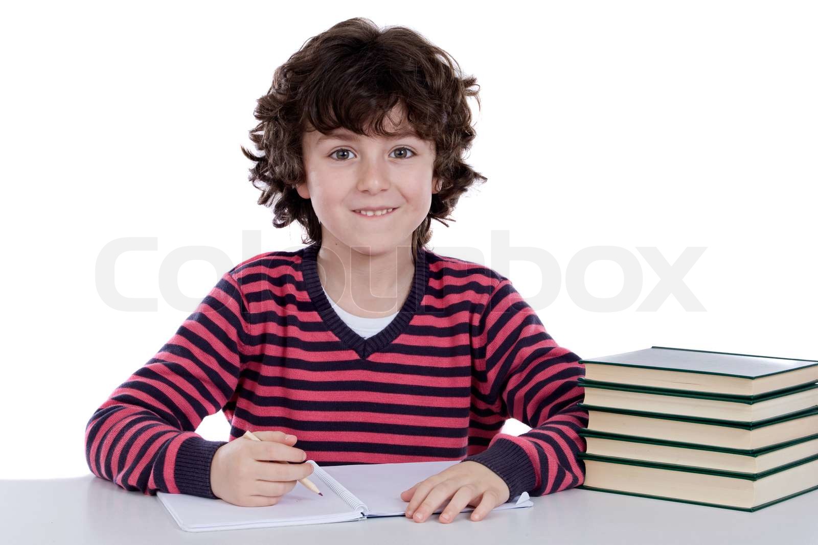 Adorable boy studying | Stock image | Colourbox