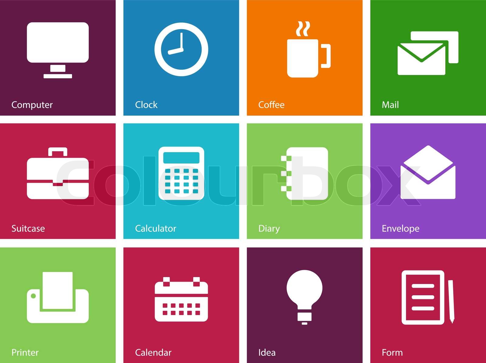 Business color icons. | Stock vector | Colourbox