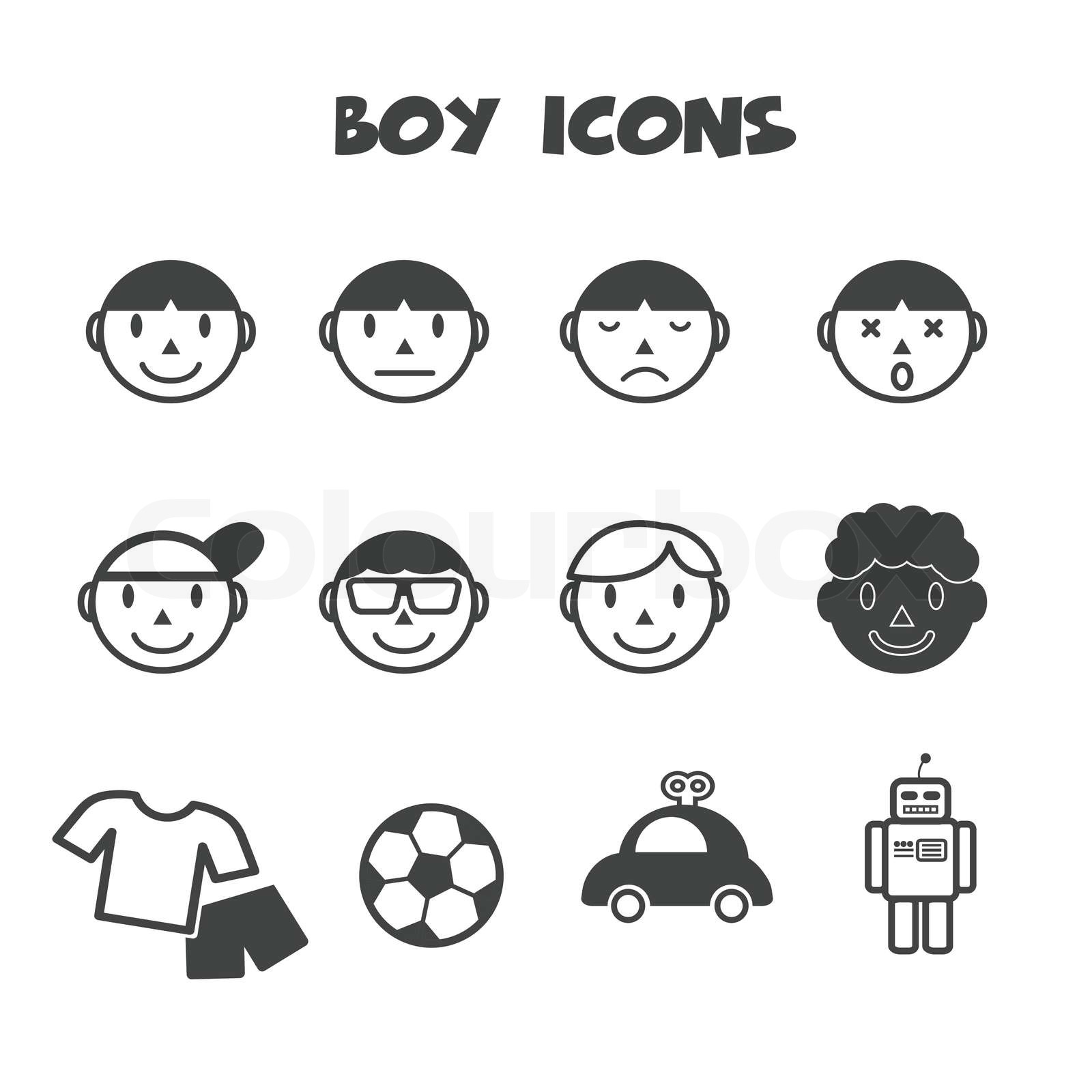 boy icons | Stock vector | Colourbox