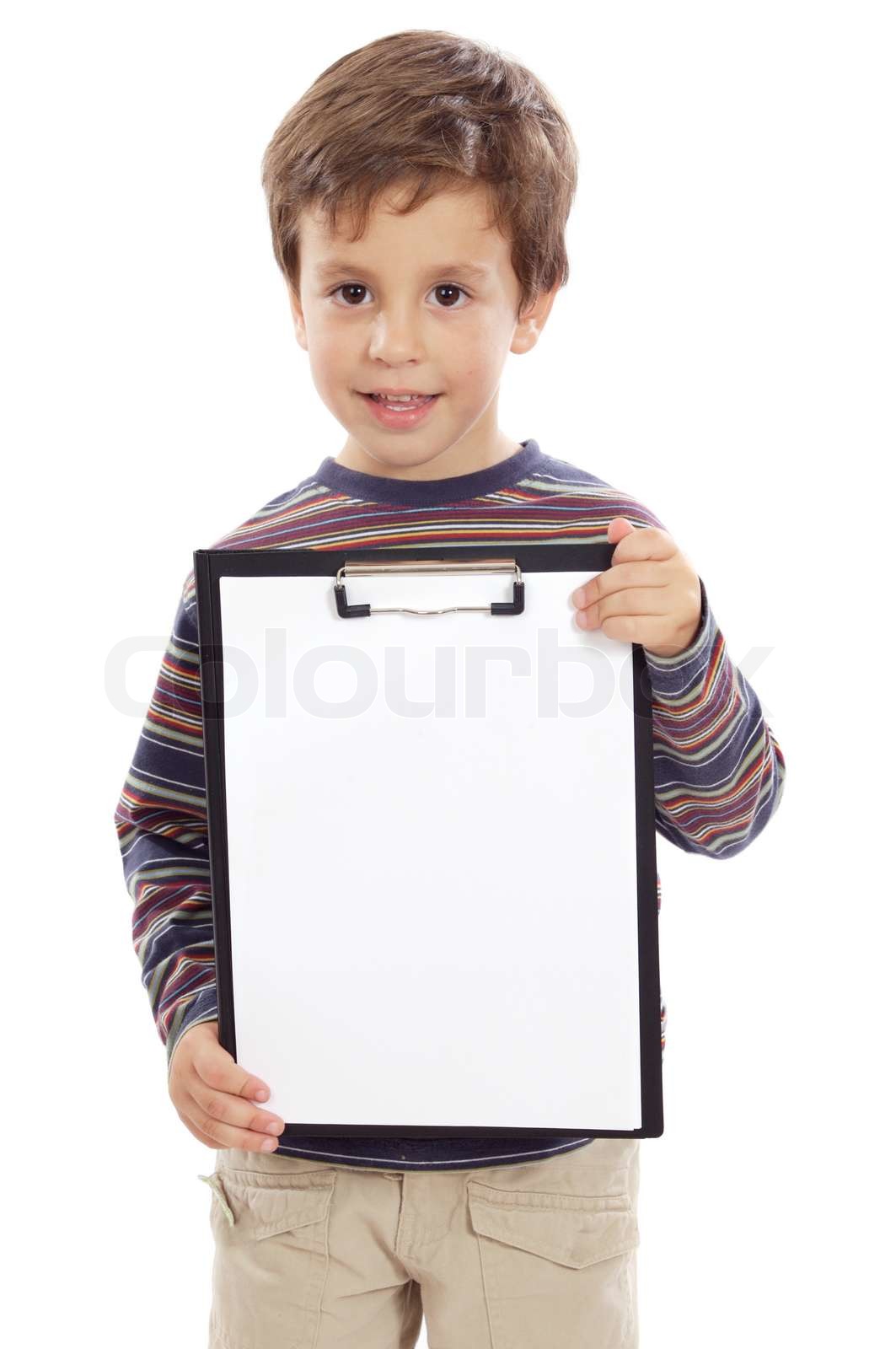 boy with clipboard | Stock image | Colourbox
