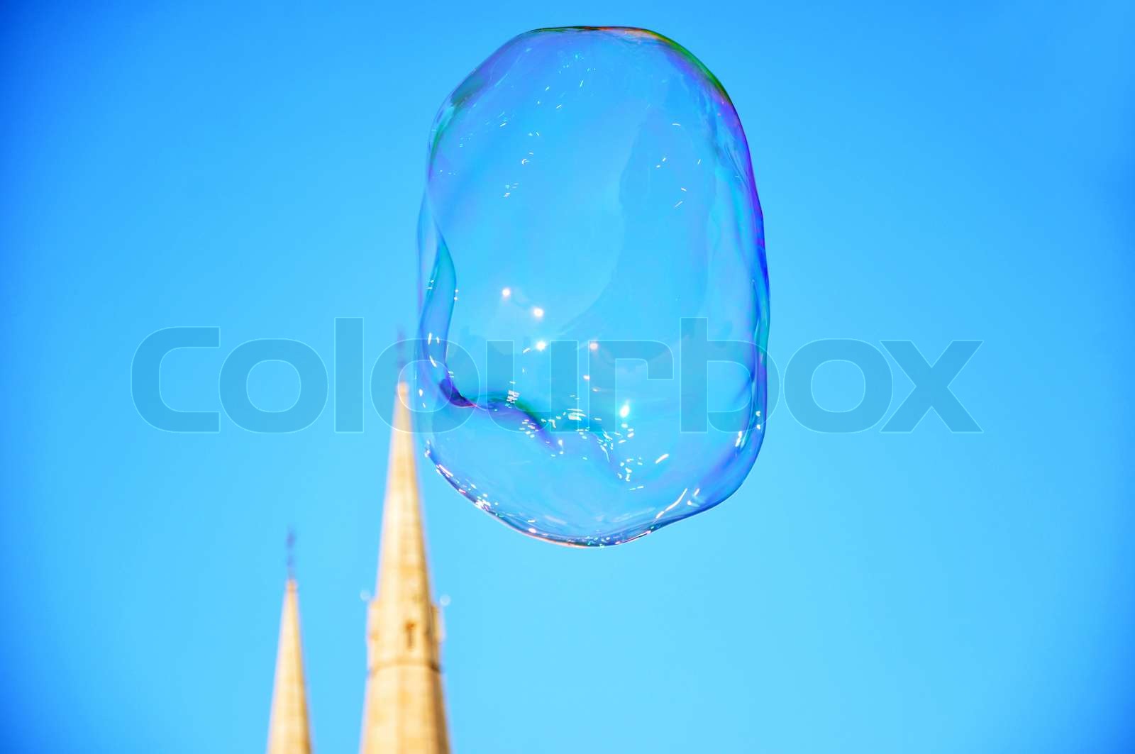 Flying big bubble | Stock image | Colourbox