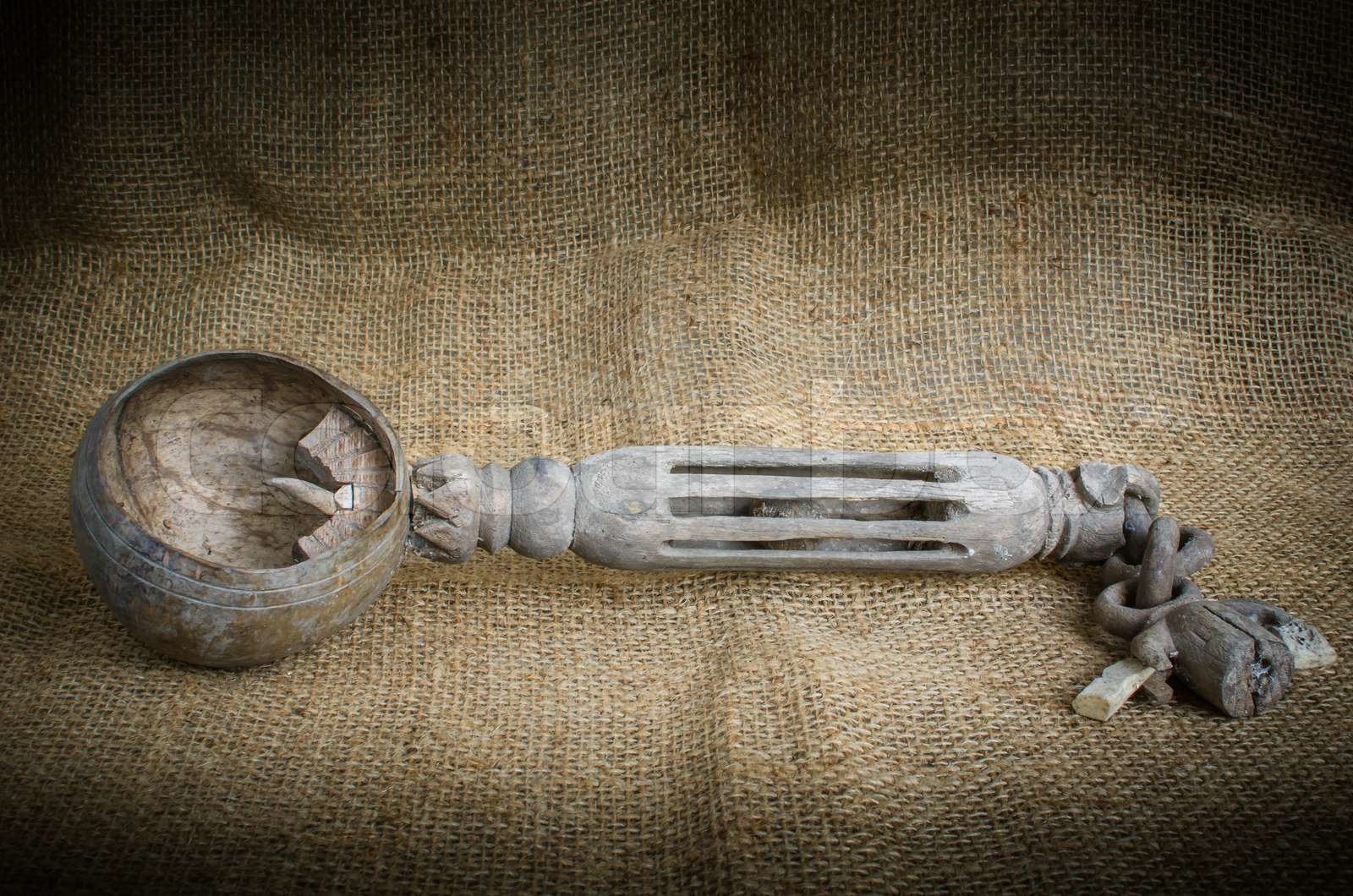 Antique wood dipper | Stock image | Colourbox