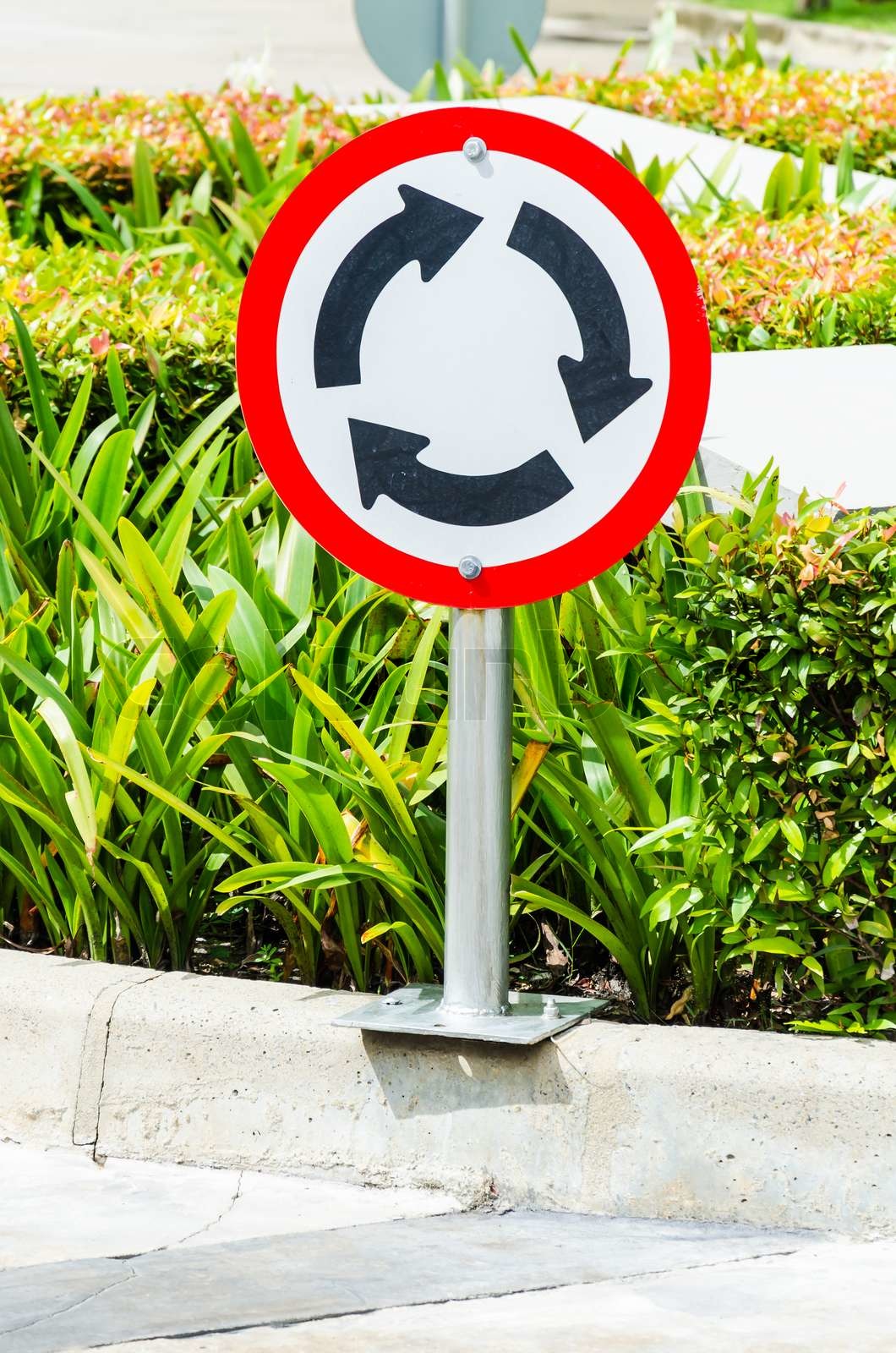 Traffic circle sign | Stock image | Colourbox