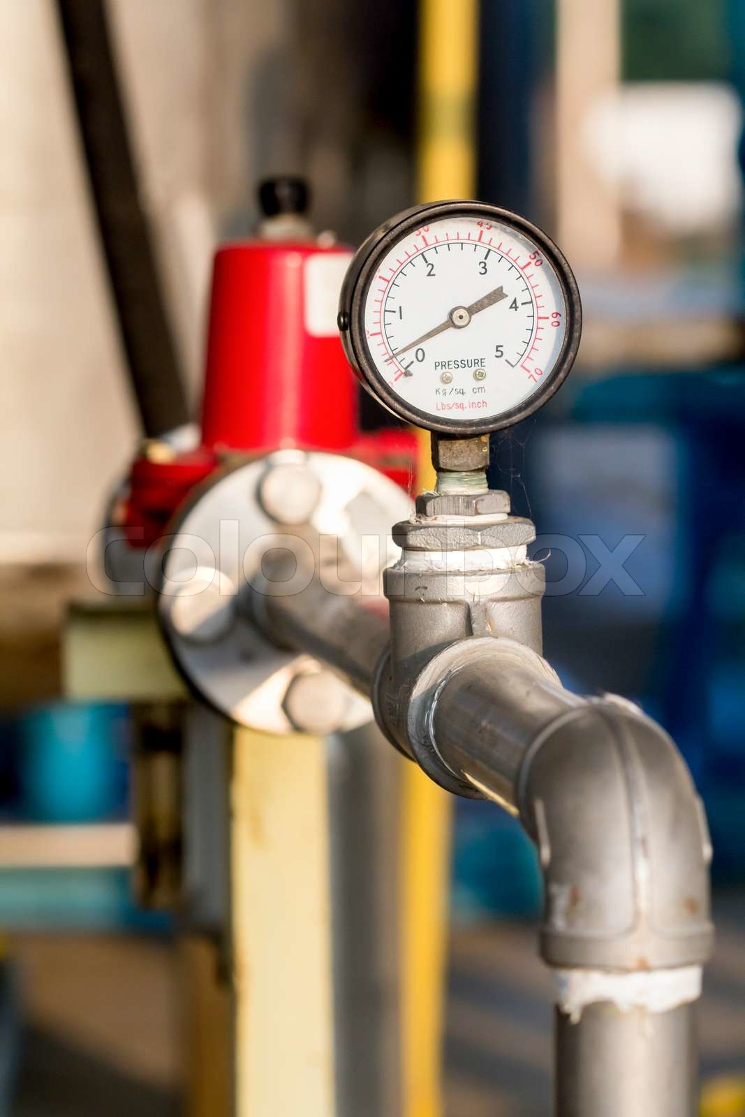 manometer or pressure gauge at a natural gas purification plant | Stock ...