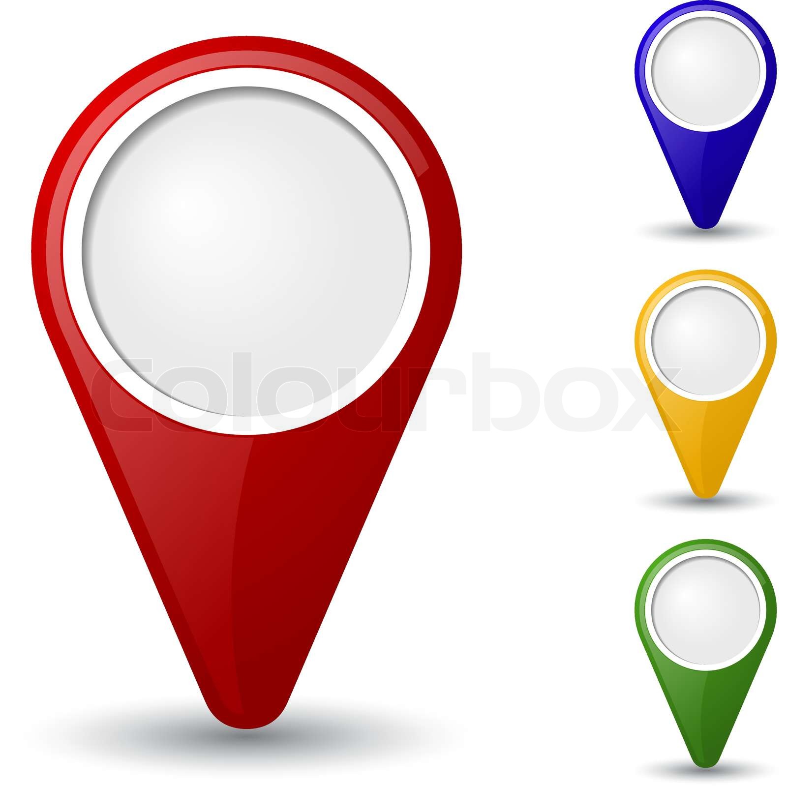Set of 3D map pointers | Stock vector | Colourbox