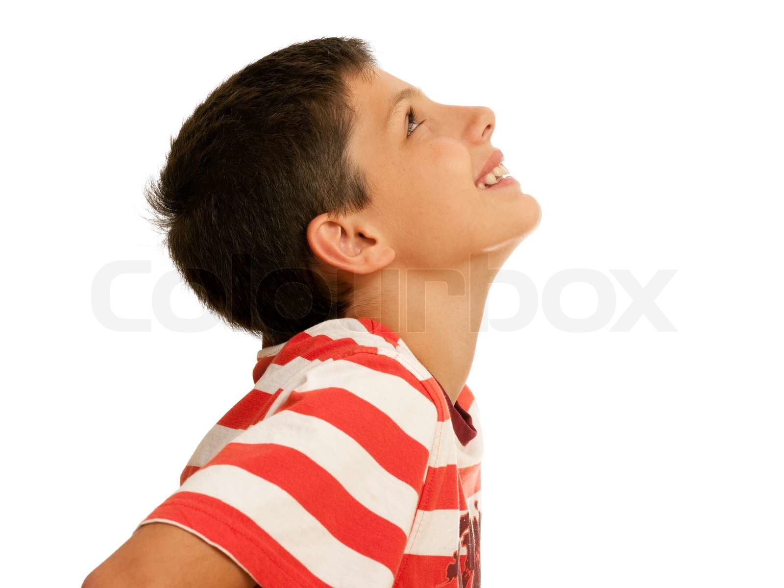 Looking upstairs boy | Stock image | Colourbox