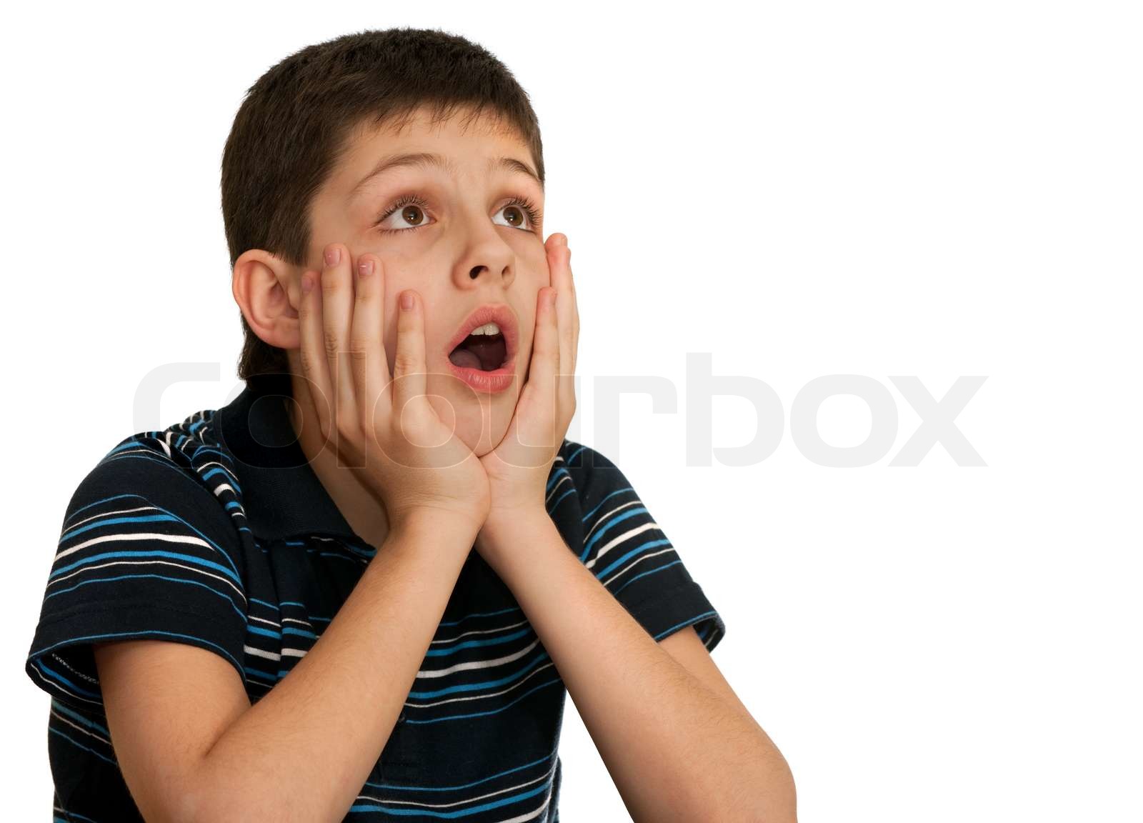 Portrait of a shocked boy | Stock image | Colourbox