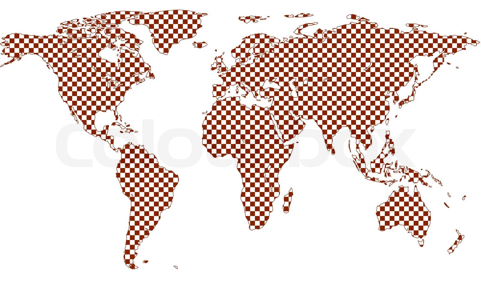 Checkered world map | Stock vector | Colourbox