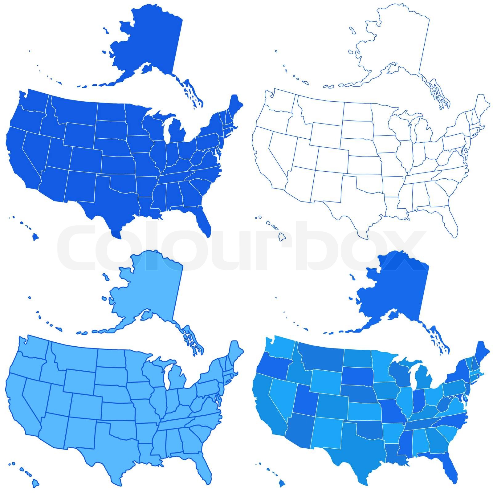 USA map set | Stock vector | Colourbox