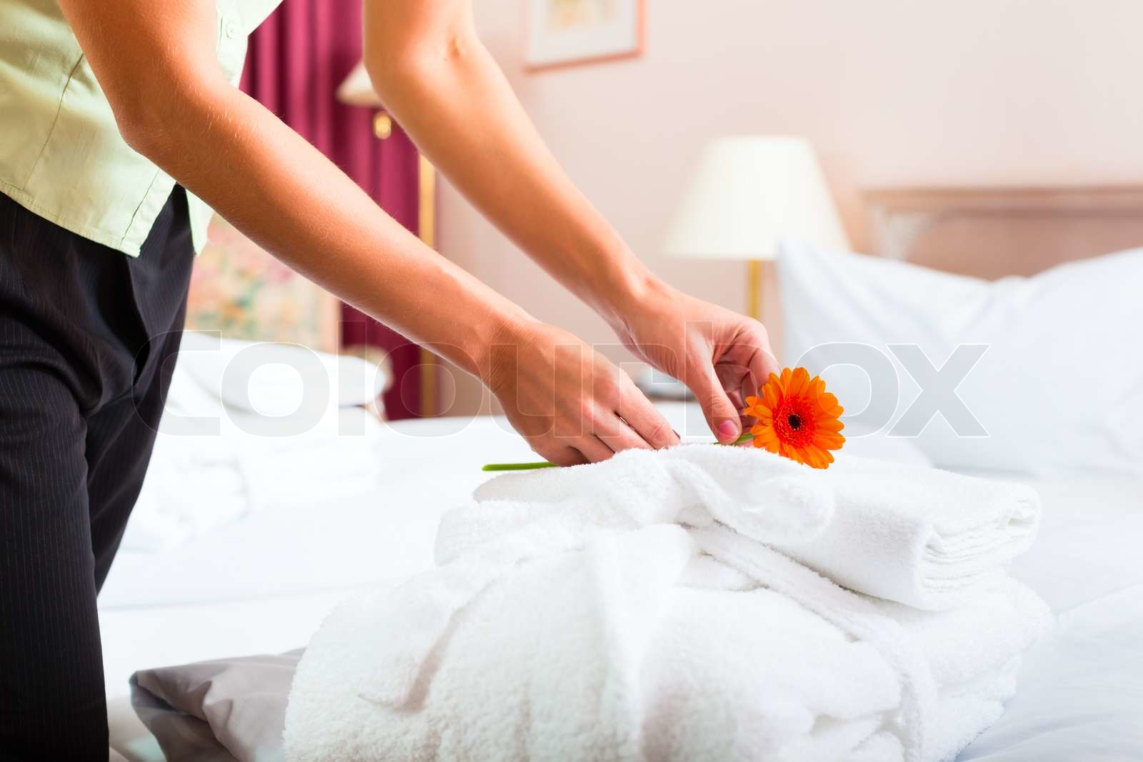 Maid doing room service in hotel | Stock image | Colourbox