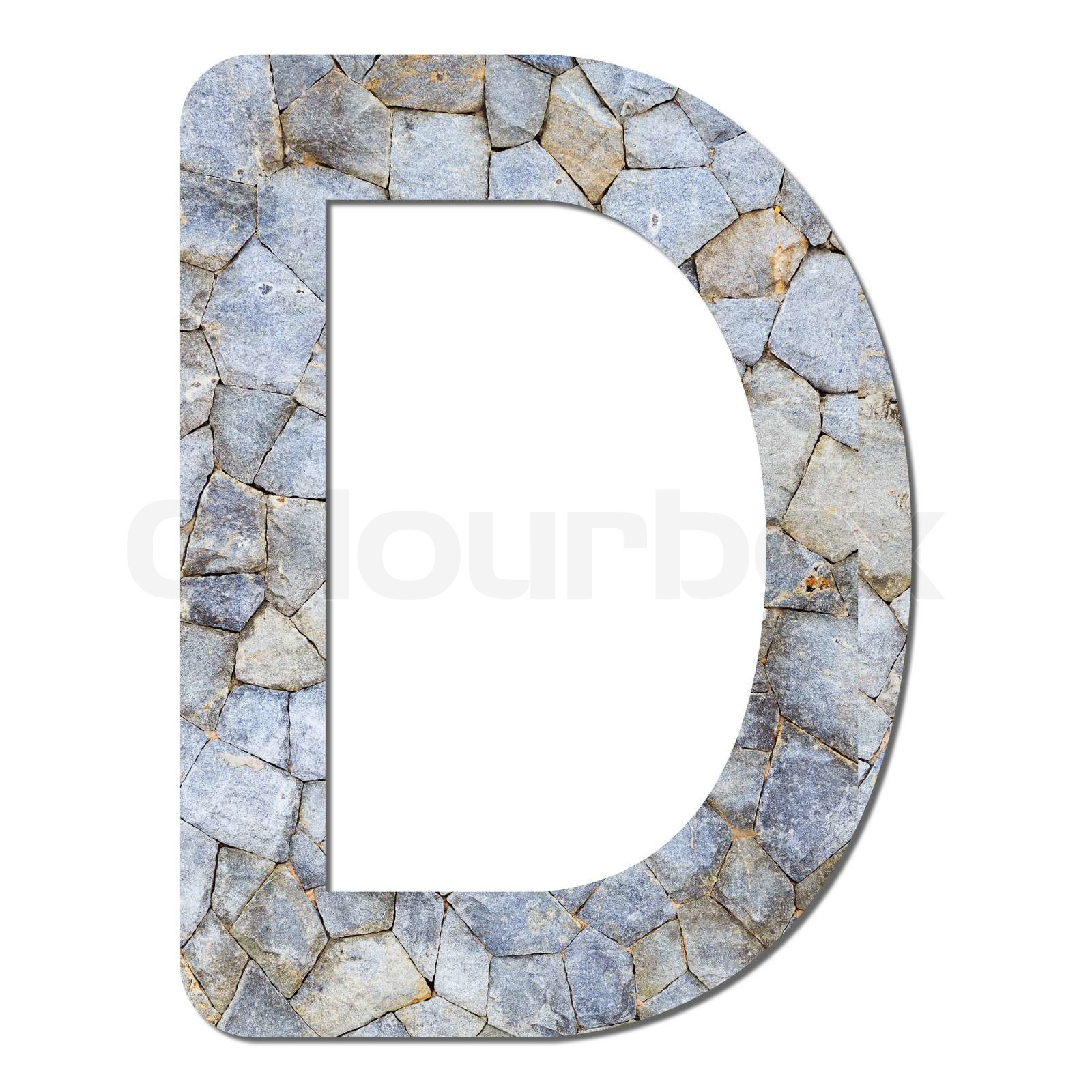 Font stone wall texture alphabet D | Stock image | Colourbox