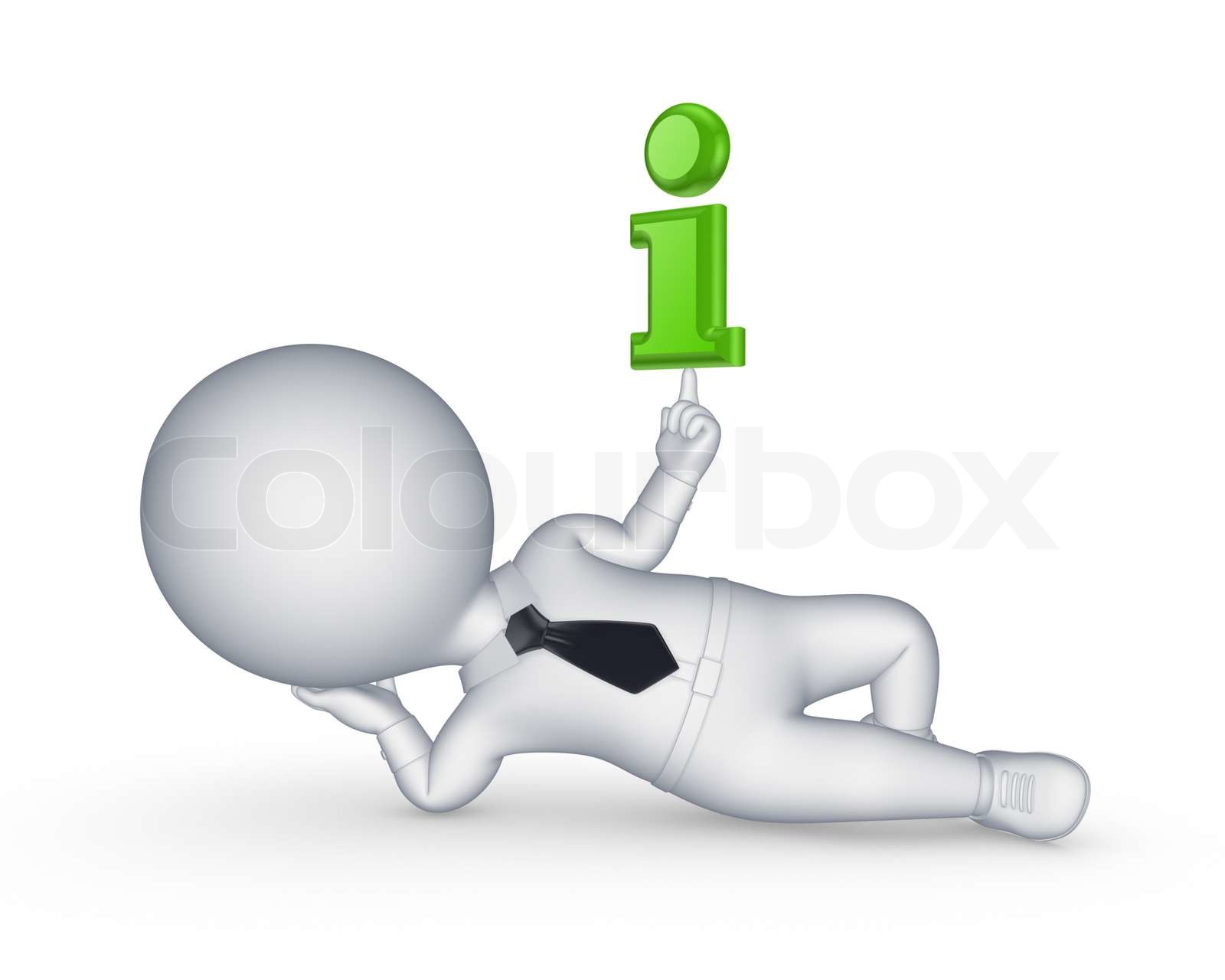 3d small person and Info symbol. | Stock image | Colourbox