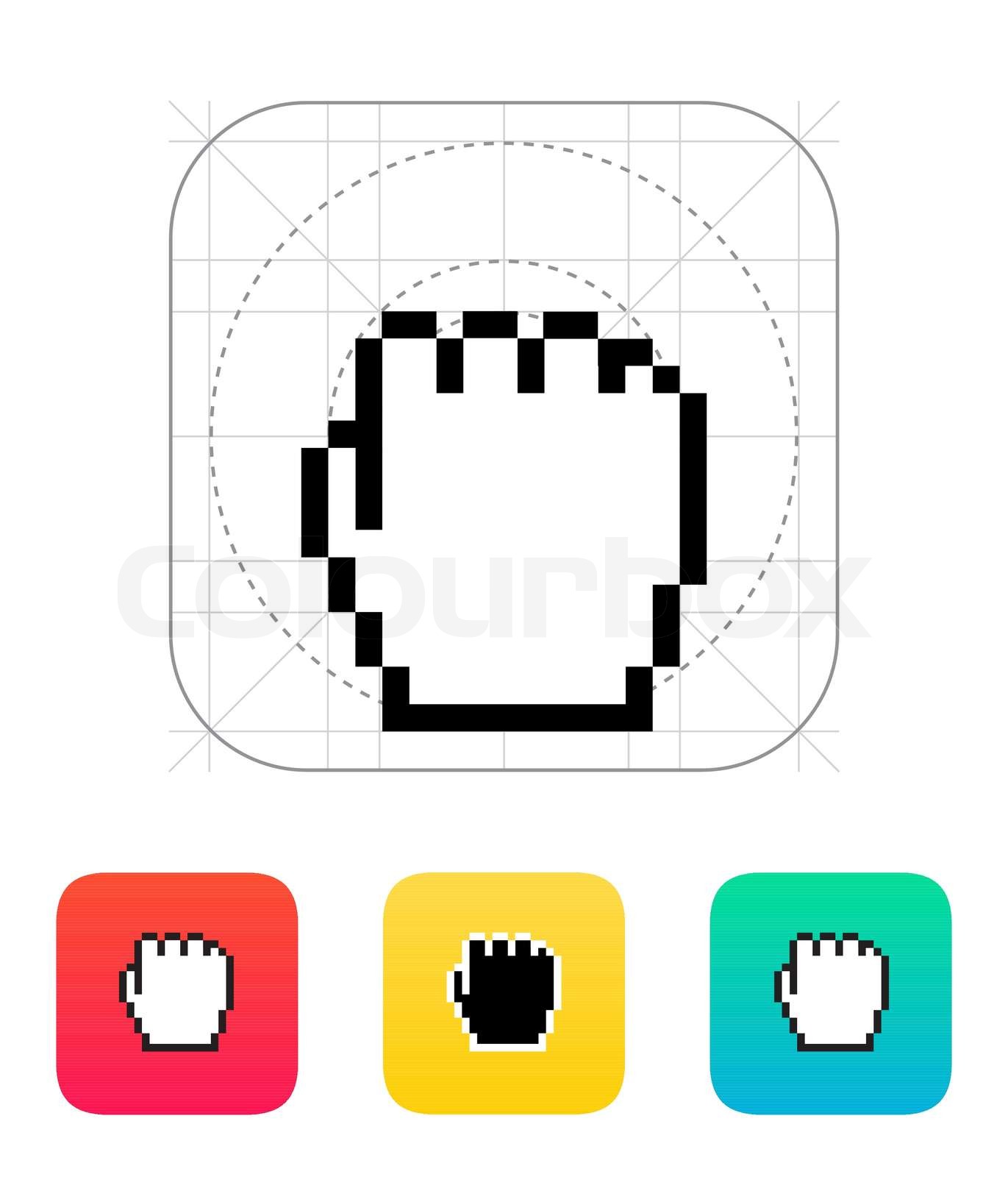 Pixel fist cursor icon. | Stock vector | Colourbox