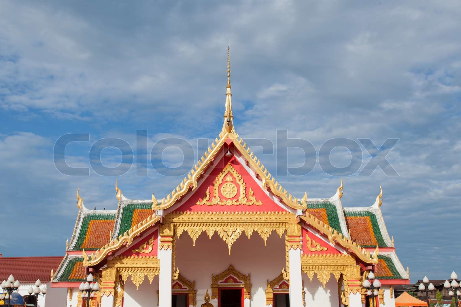 Temple doors and roof | Stock image | Colourbox