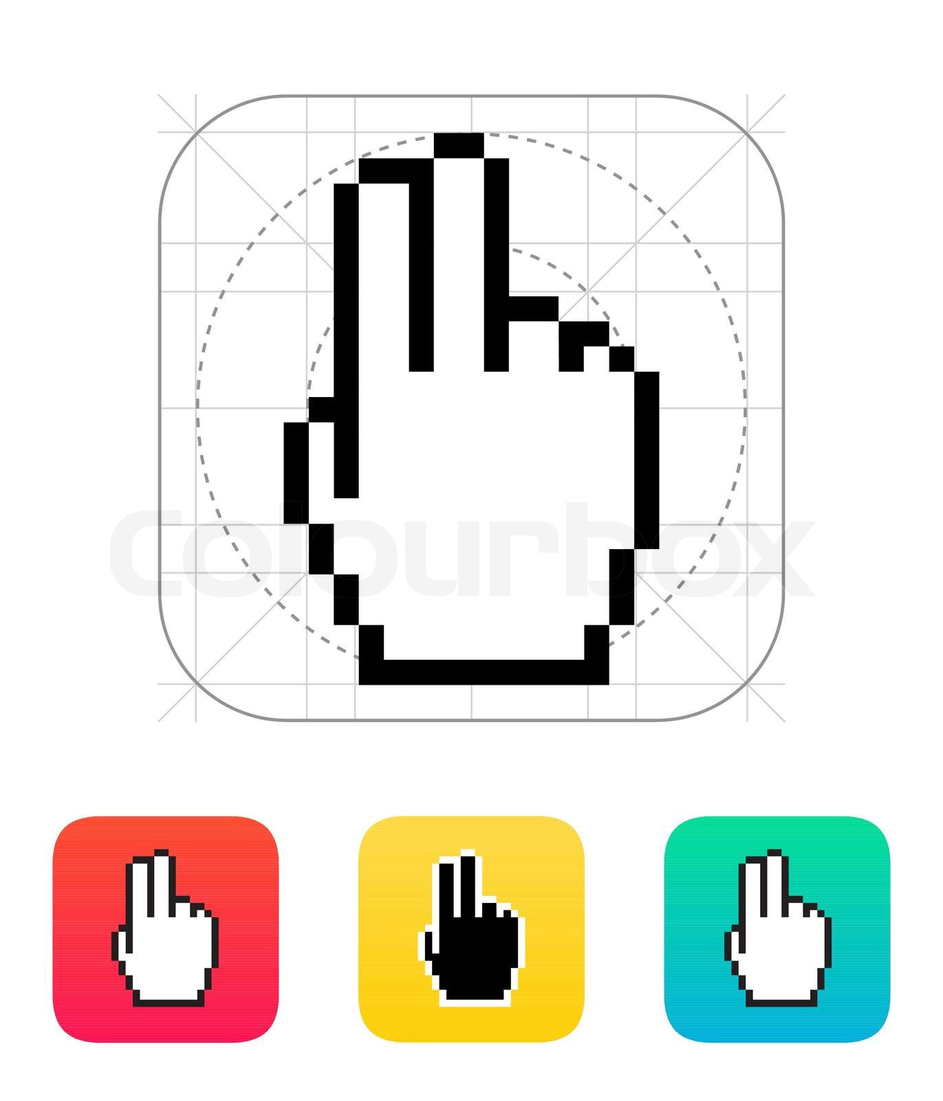 Two fingers. Pixel hand cursor icon. | Stock vector | Colourbox