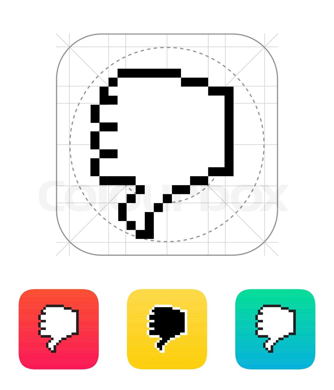 Finger down. Pixel hand cursor icon. | Stock vector | Colourbox