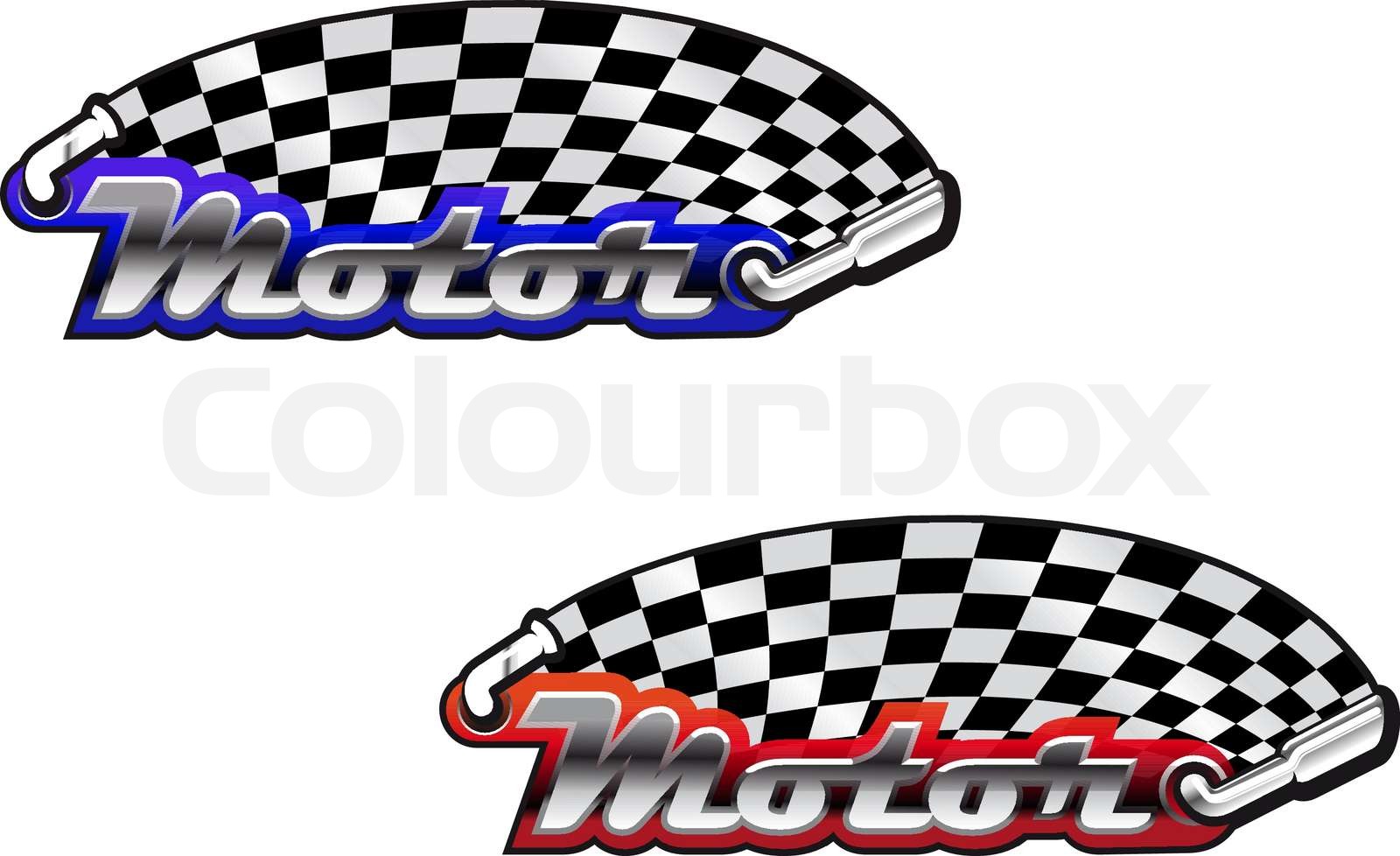 Motor racing icons in two colour options | Stock vector | Colourbox