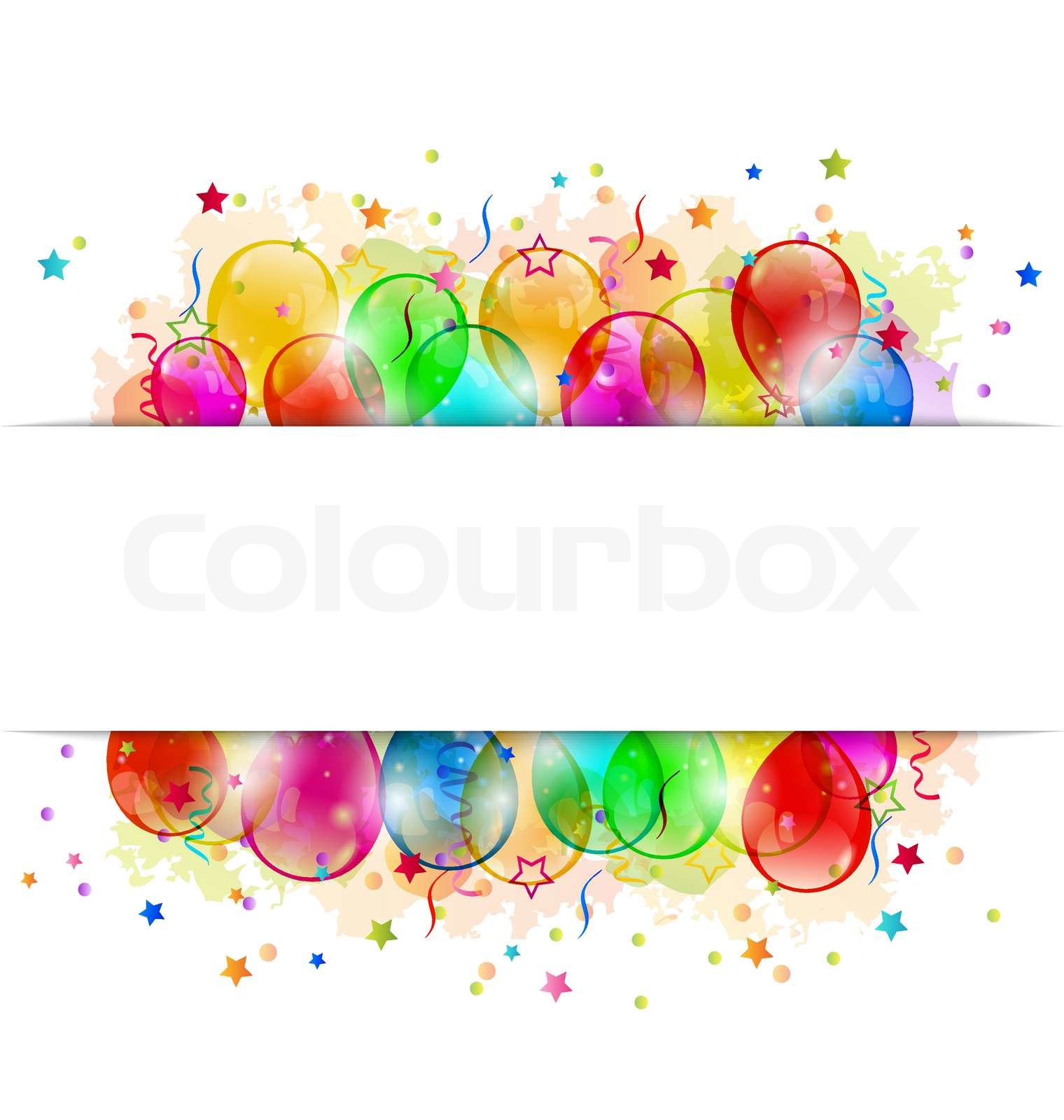 Set party balloons, confetti with space for text | Stock vector | Colourbox