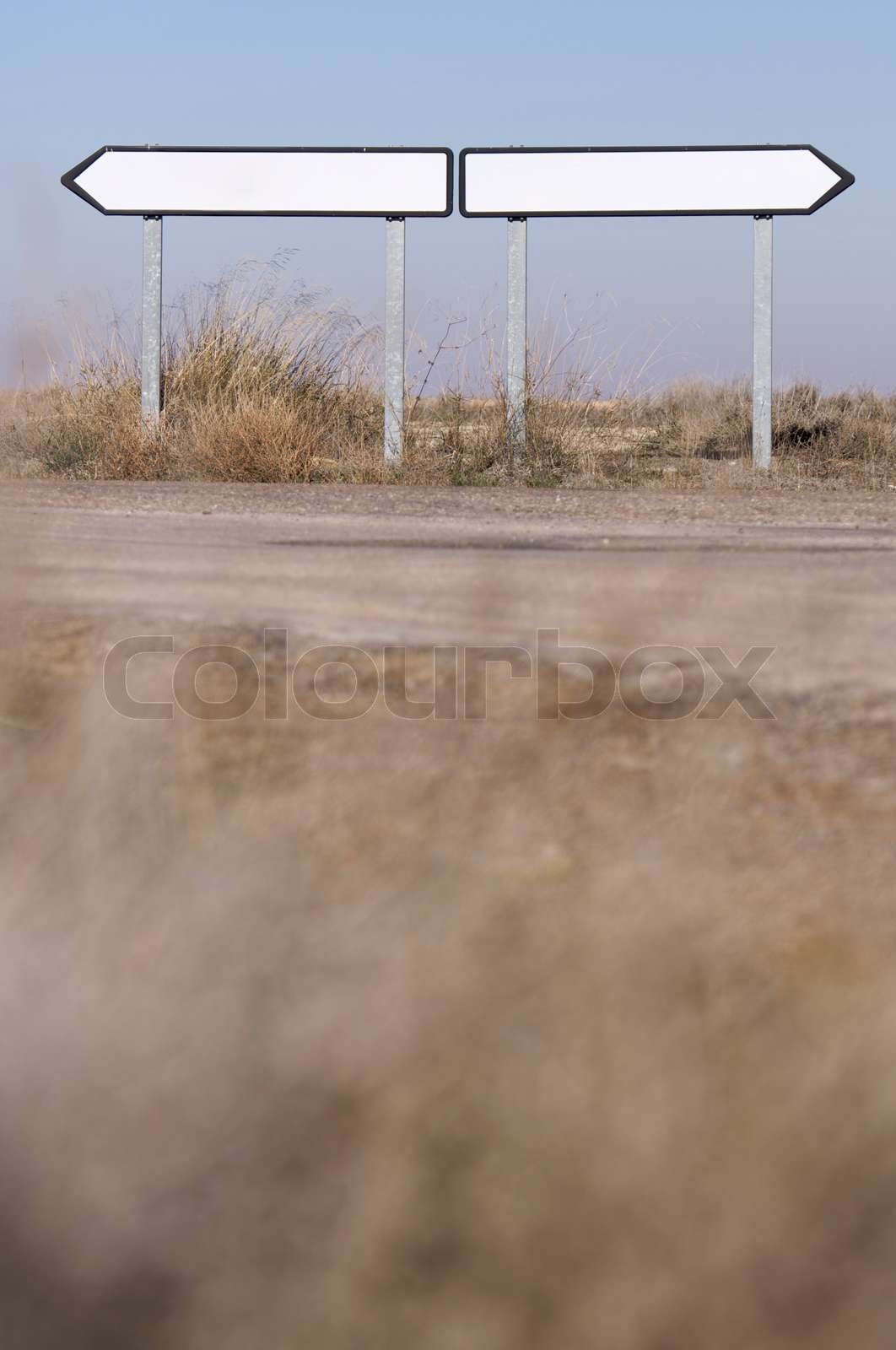white traffic signs | Stock image | Colourbox