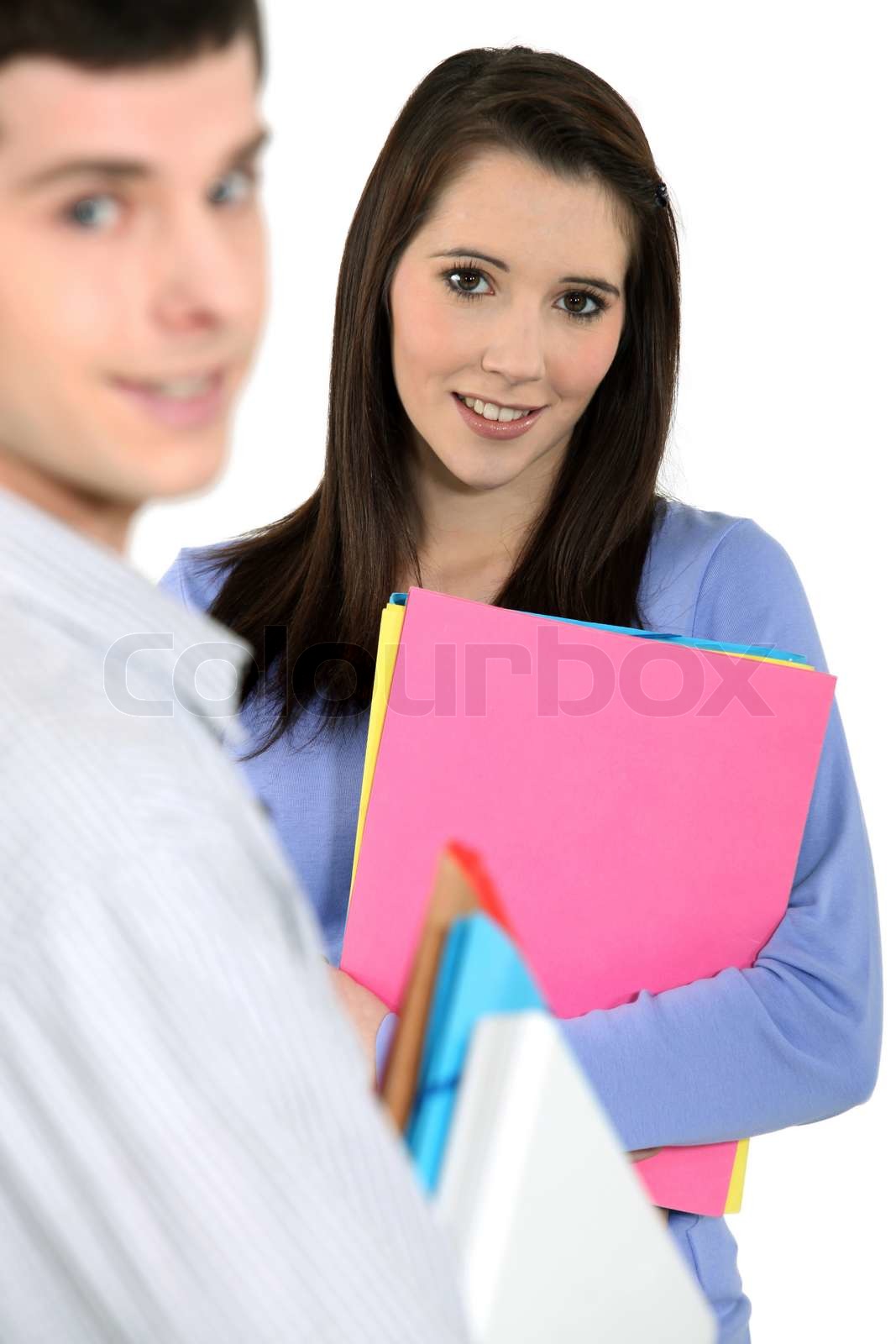 two students talking | Stock image | Colourbox